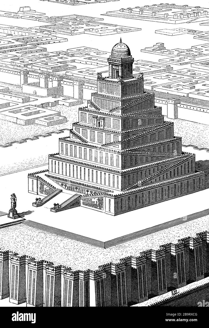 Babylonian temple, Babylonia, ca 1000 B.C. / Babylonischer Tempel ...
