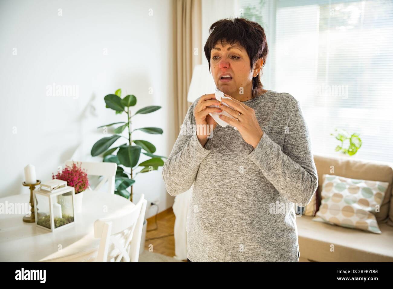 Fever disease sick woman catch hi-res stock photography and images - Alamy