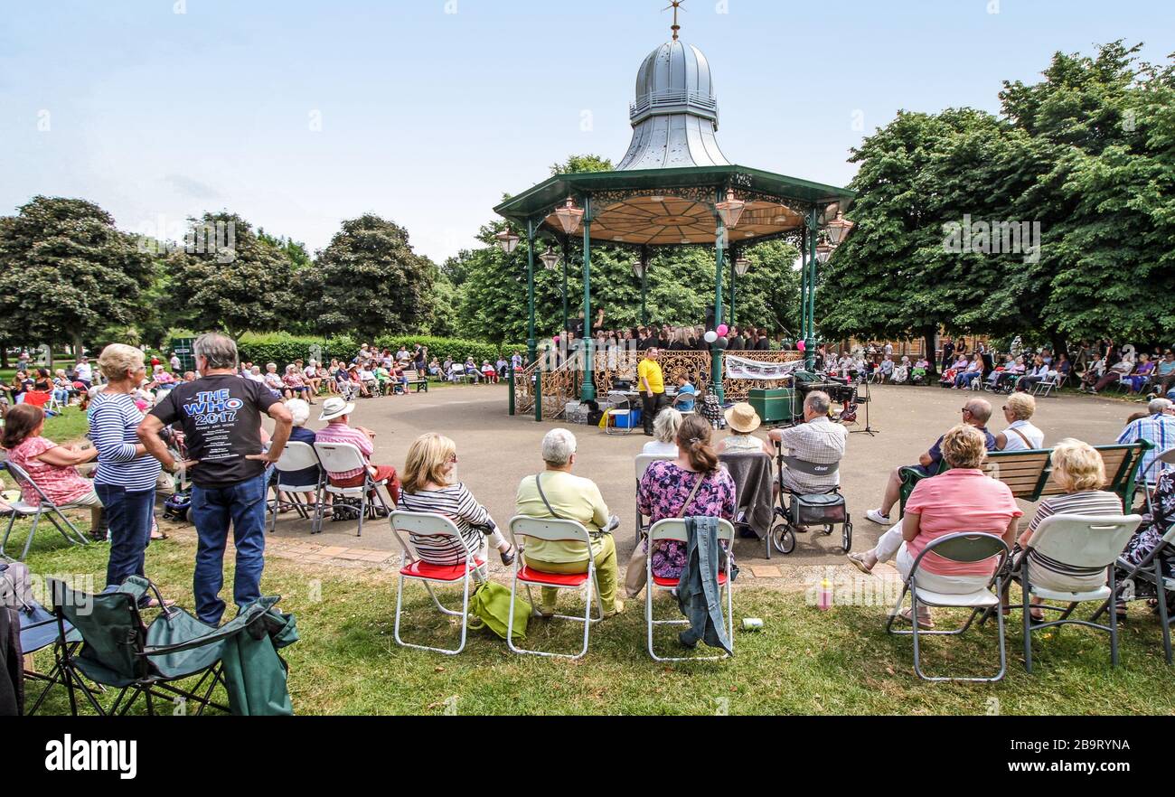 A community event at the bandstand in Devonport Park, Plymouth ...