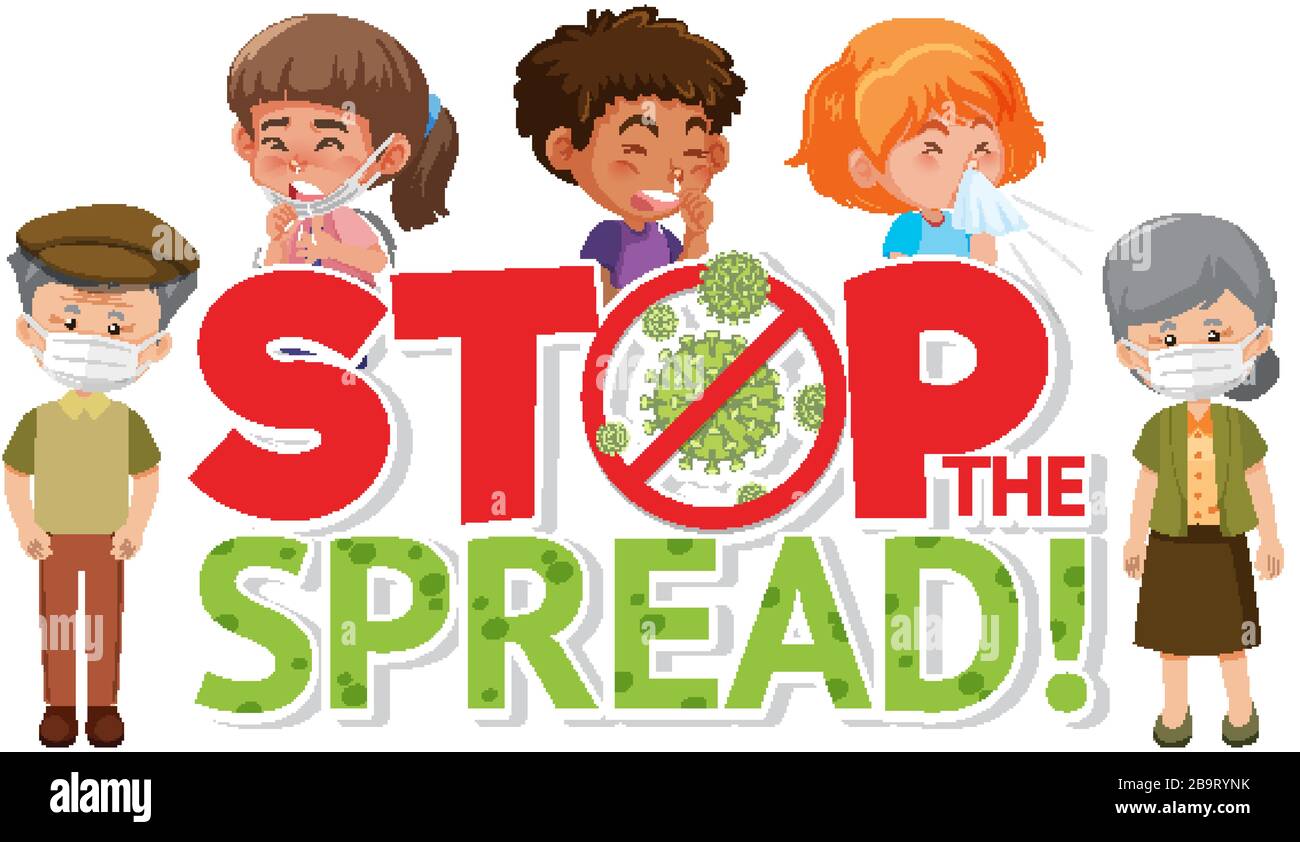 Stop spread Corona virus sign illustration Stock Vector Image & Art - Alamy
