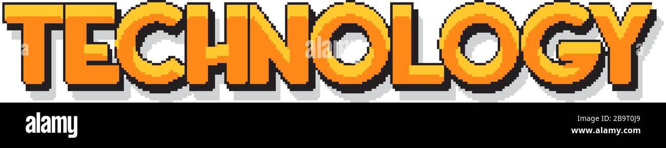 Font design for word technology in yellow color illustration Stock ...
