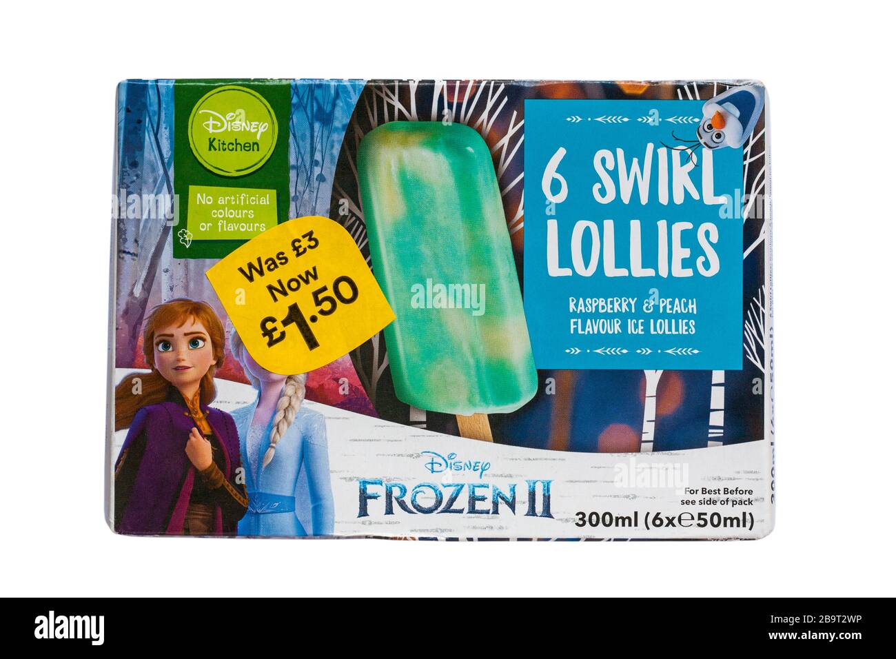 Box of Disney Kitchen Disney Frozen II 6 swirl lollies raspberry ...