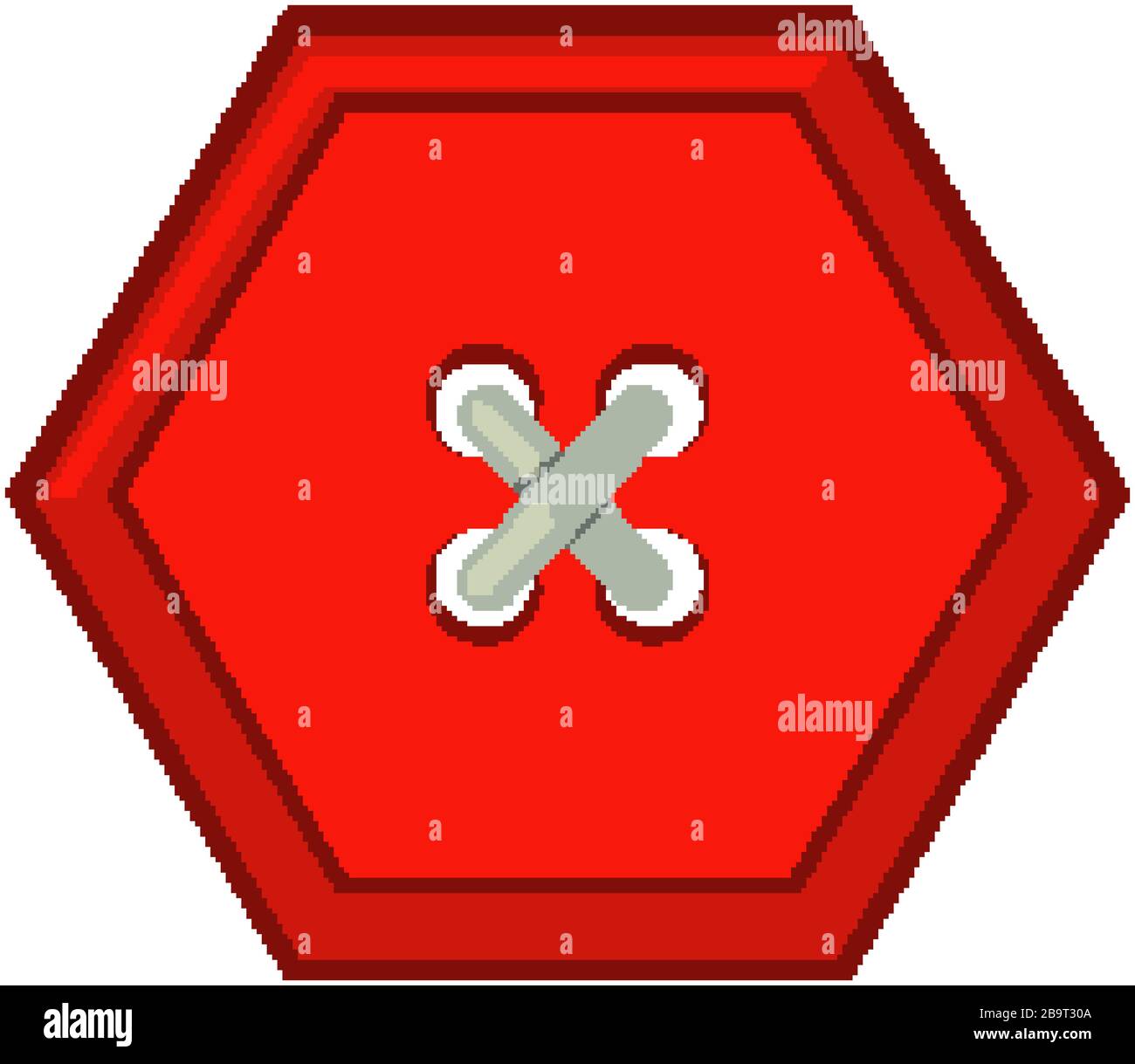 Red hexagon button on white background illustration Stock Vector Image ...
