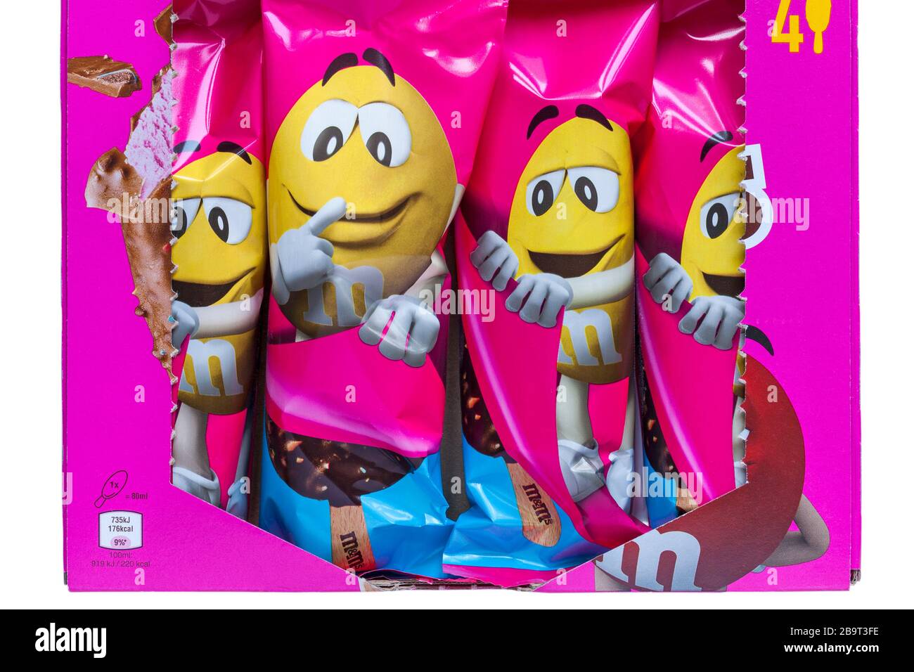 Open box of strawberry flavoured M&Ms ice creams strawberry flavour ice ...