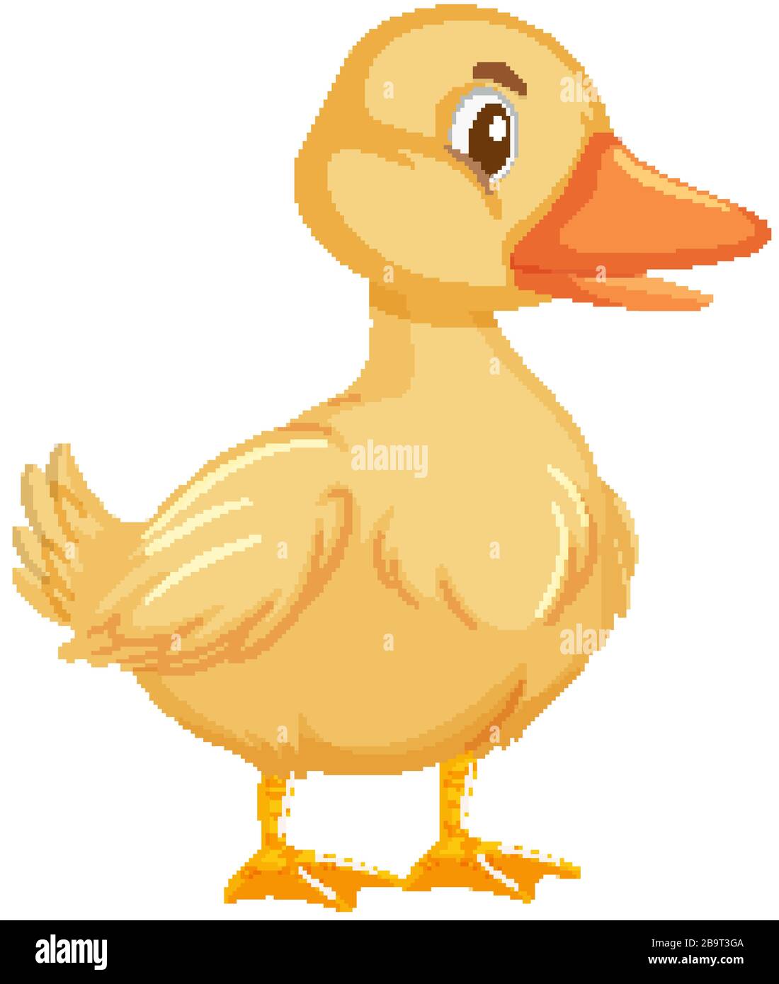 One cute duckling on white background illustration Stock Vector Image ...