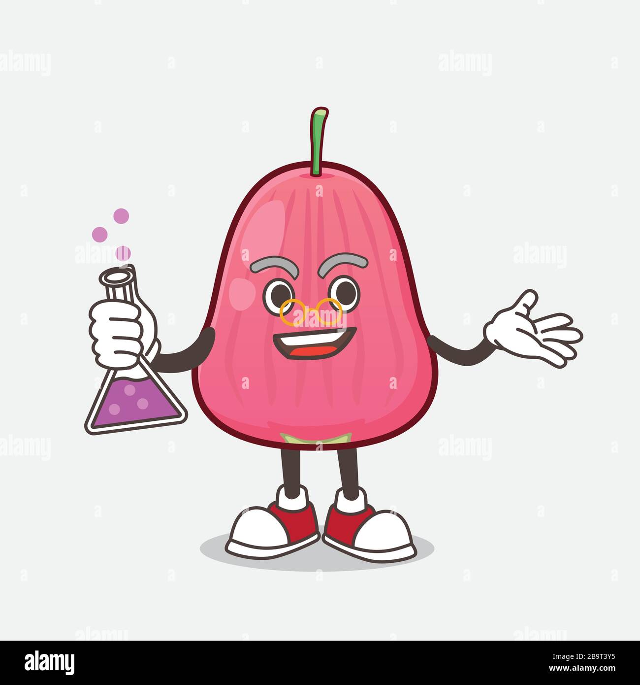 Pink Java Apple Mascot Character Vector Illustration Stock Vector Image ...