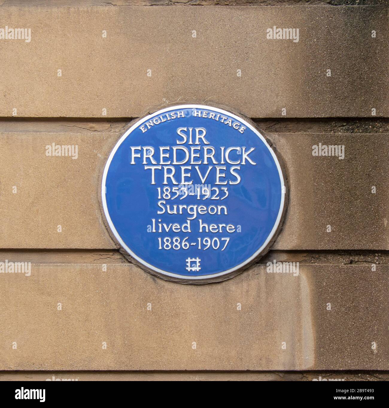 LONDON BLUE PLAQUE ENGLISH HERITAGE SIR FREDERICK TREVES 6 WIMPOLE ...