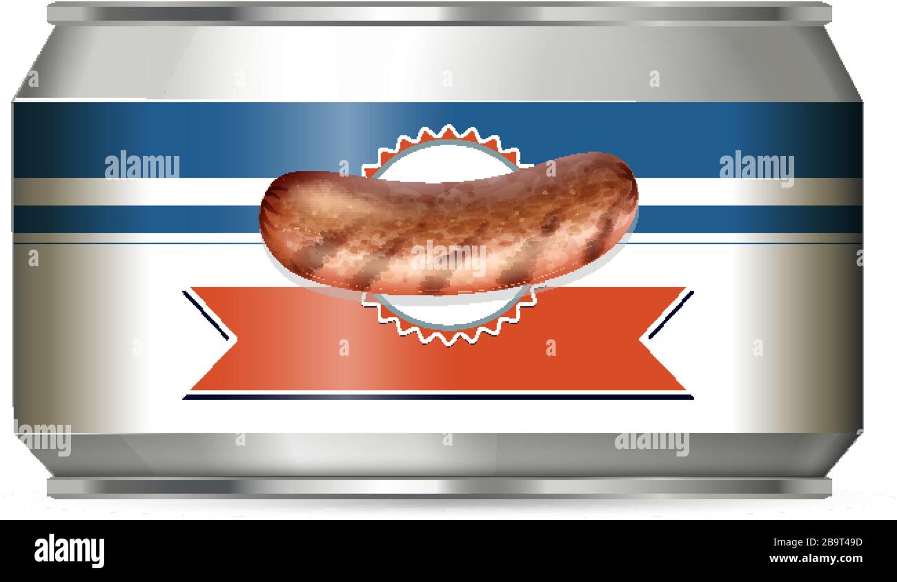 Canned food design template on white background illustration Stock ...