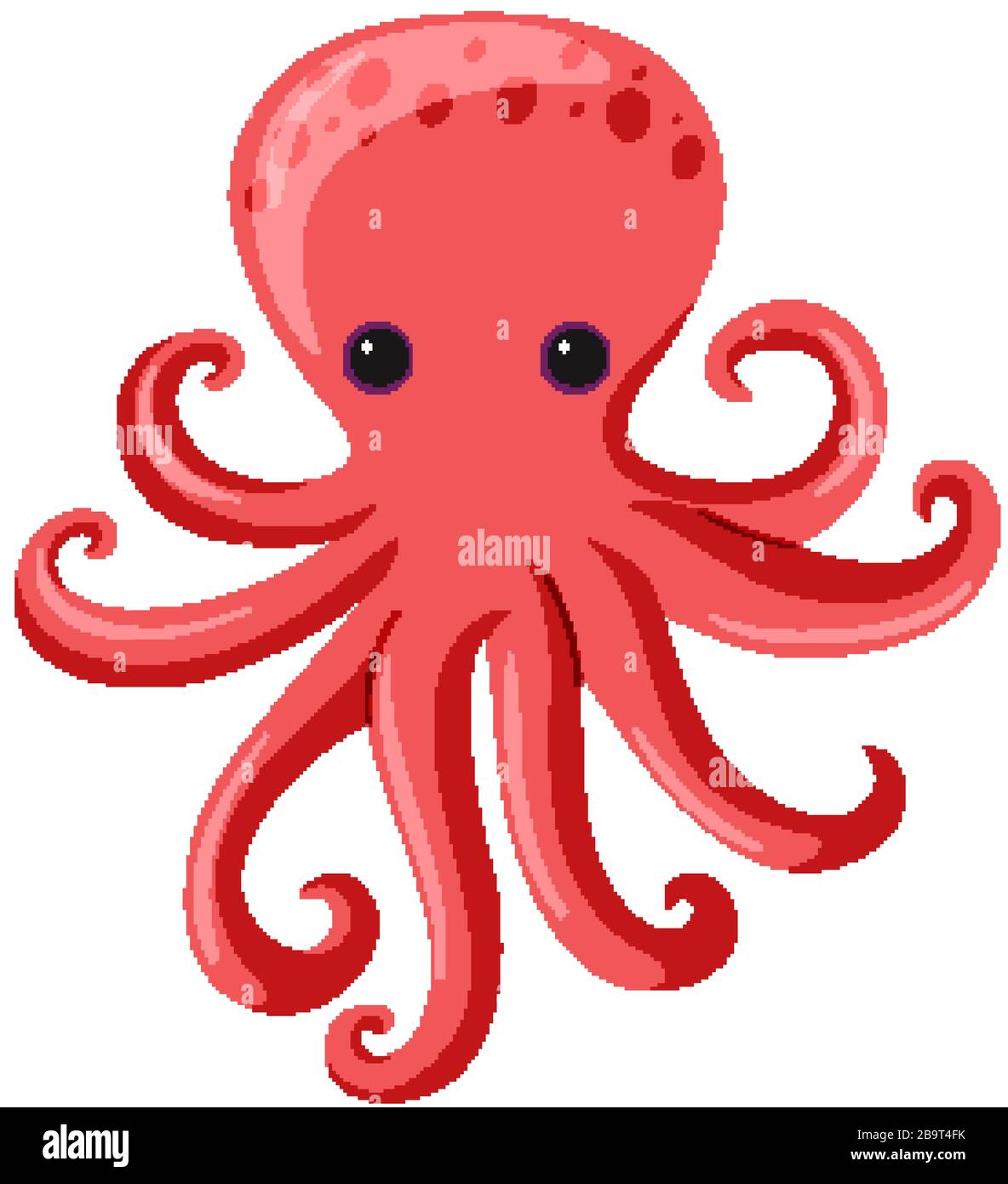 One red octopus on white background illustration Stock Vector Image ...
