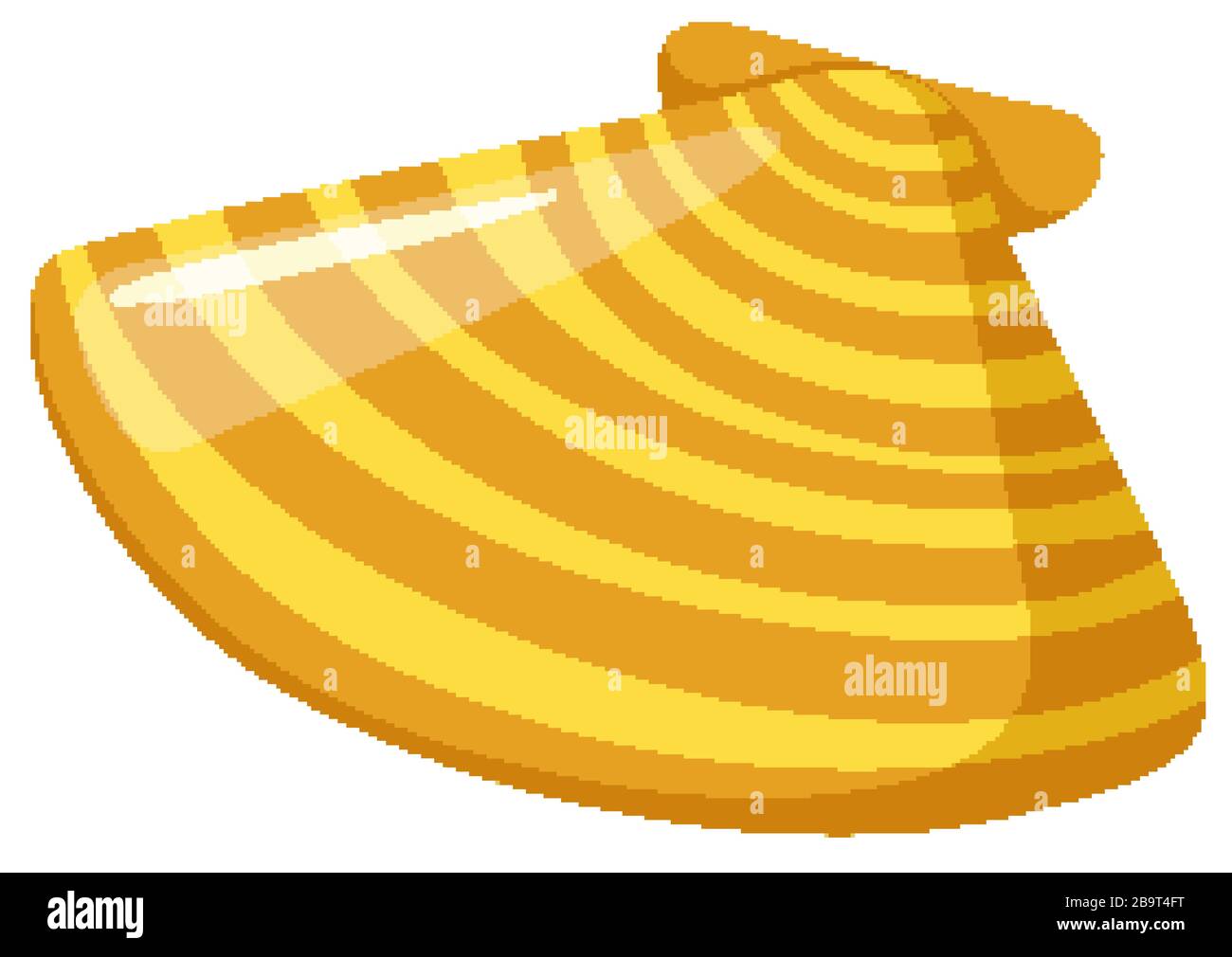 One yellow seashell on white background illustration Stock Vector Image ...
