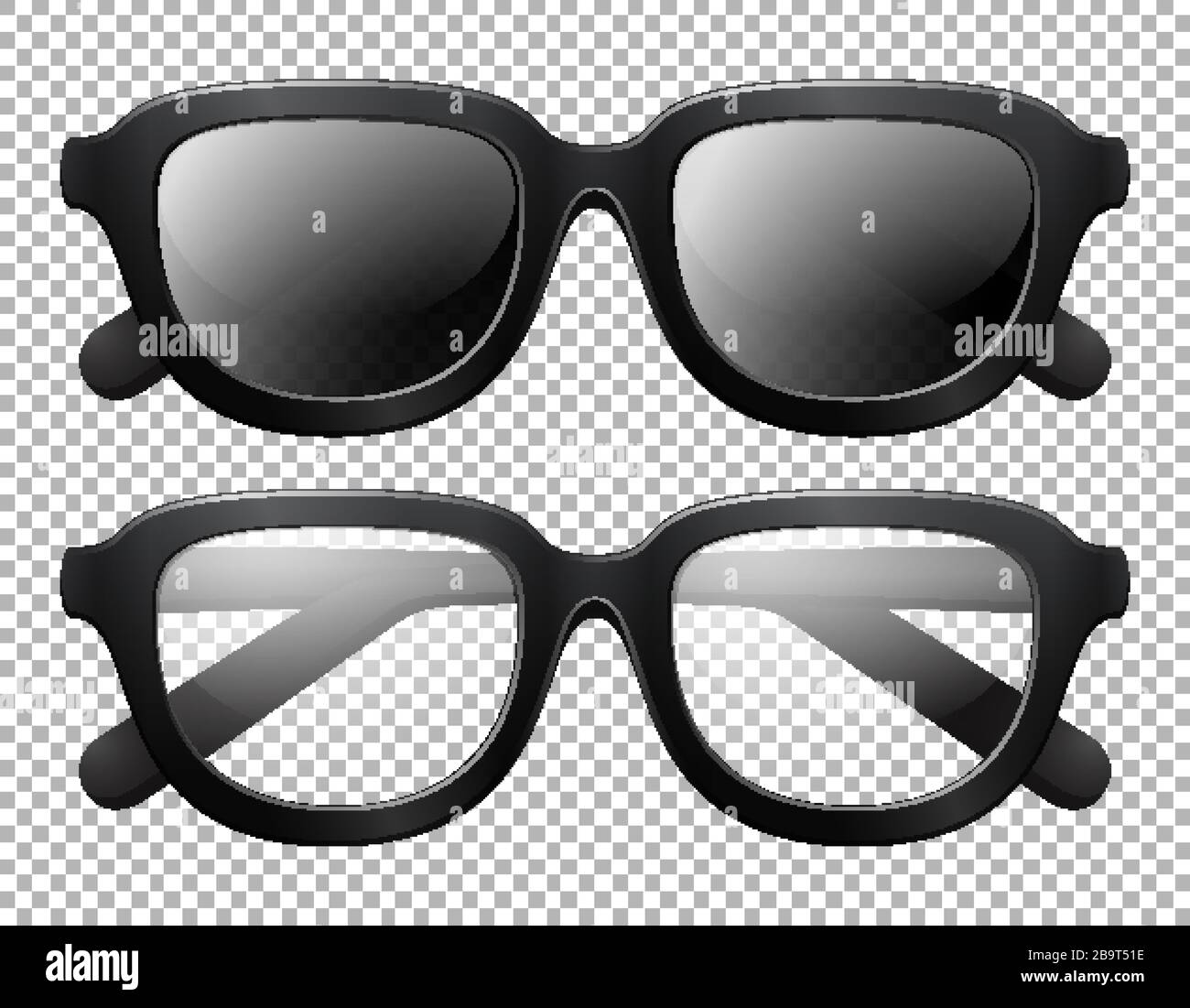 Two pairs of glasses on transparent background illustration Stock ...