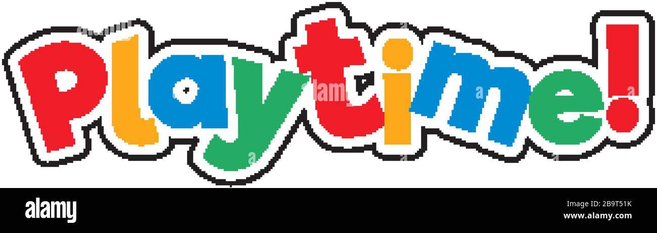 Font design template for word play time in many colors illustration ...