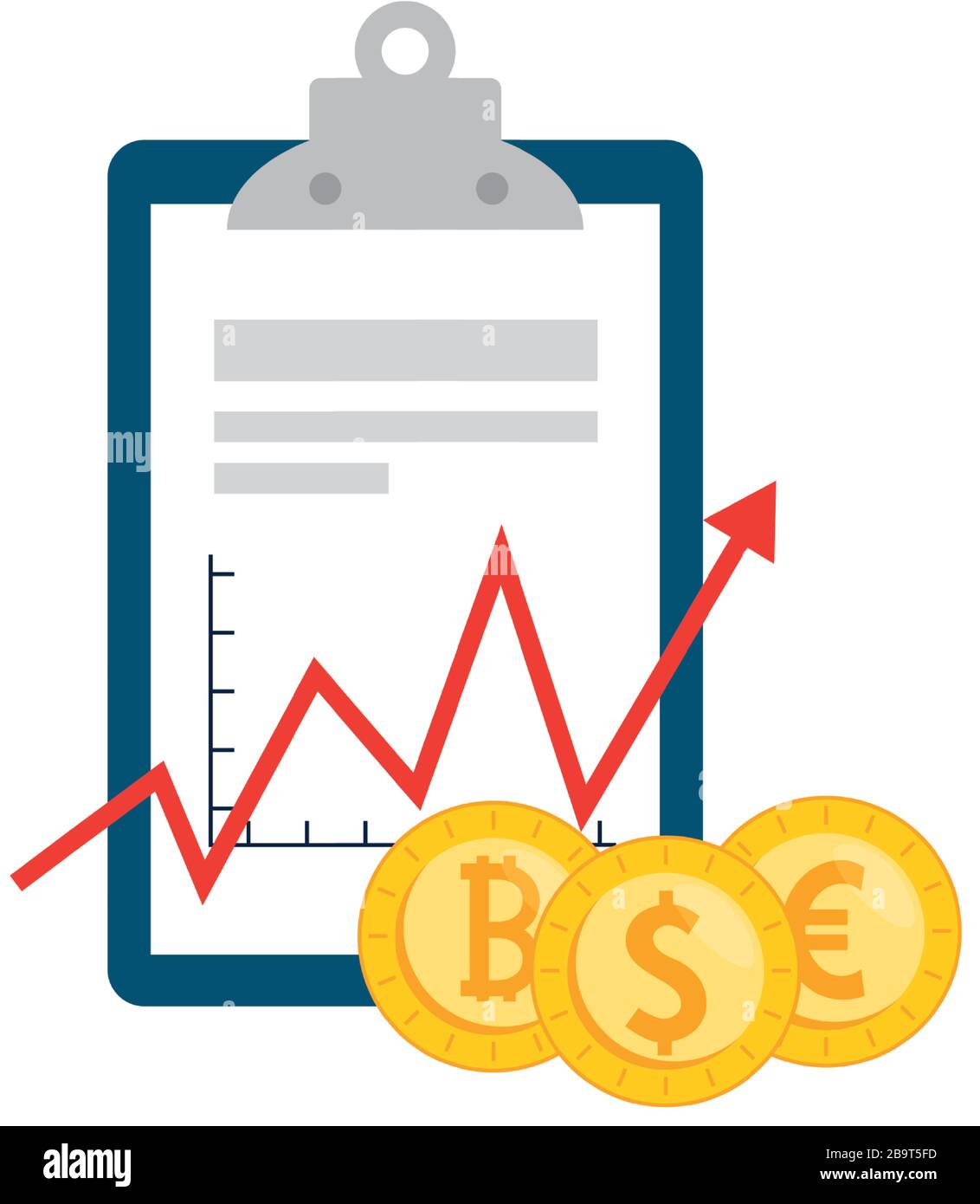 document with arrow up and coins Stock Vector Image & Art - Alamy