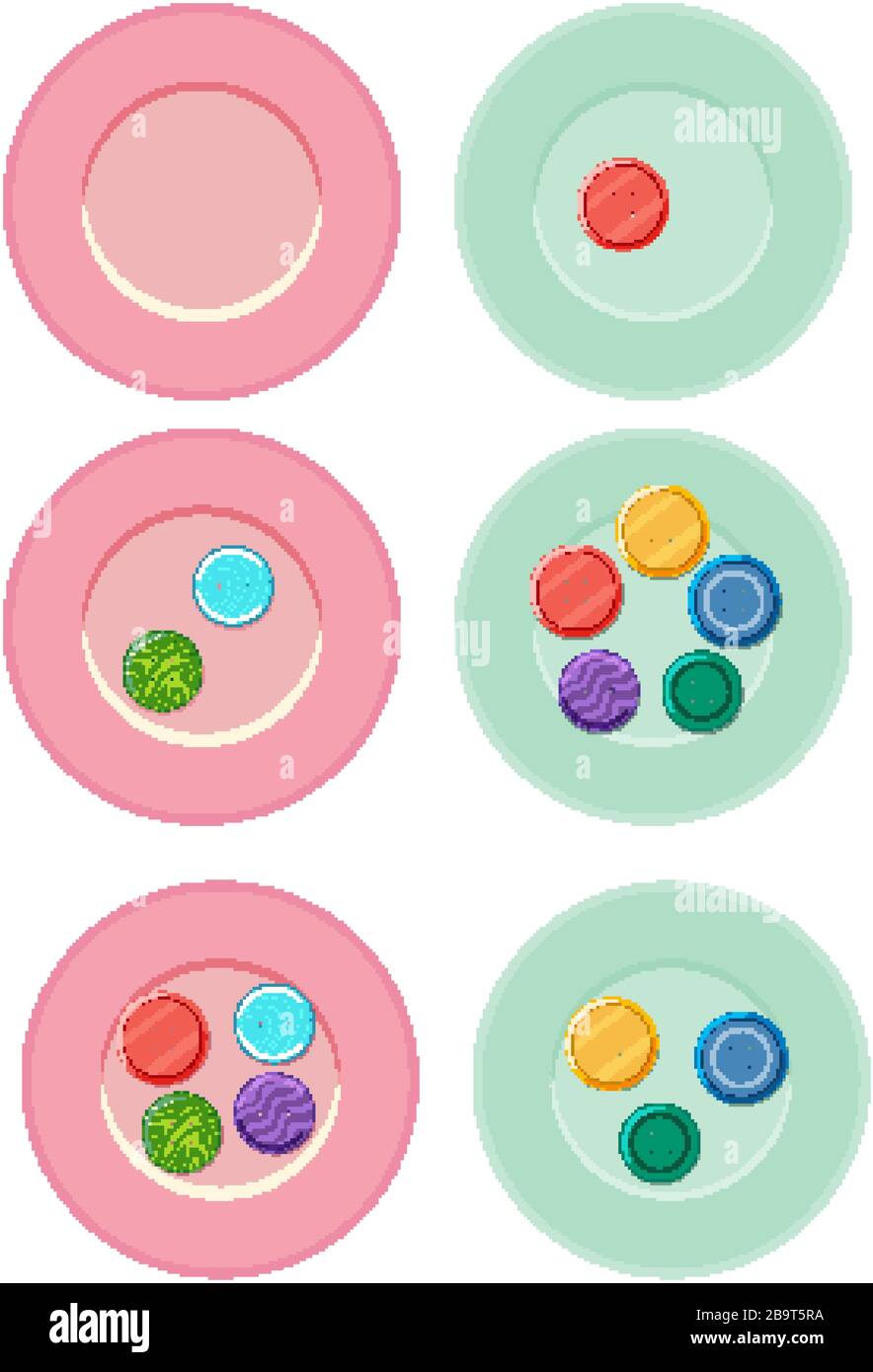 Colorful buttons on the plates illustration Stock Vector Image & Art ...
