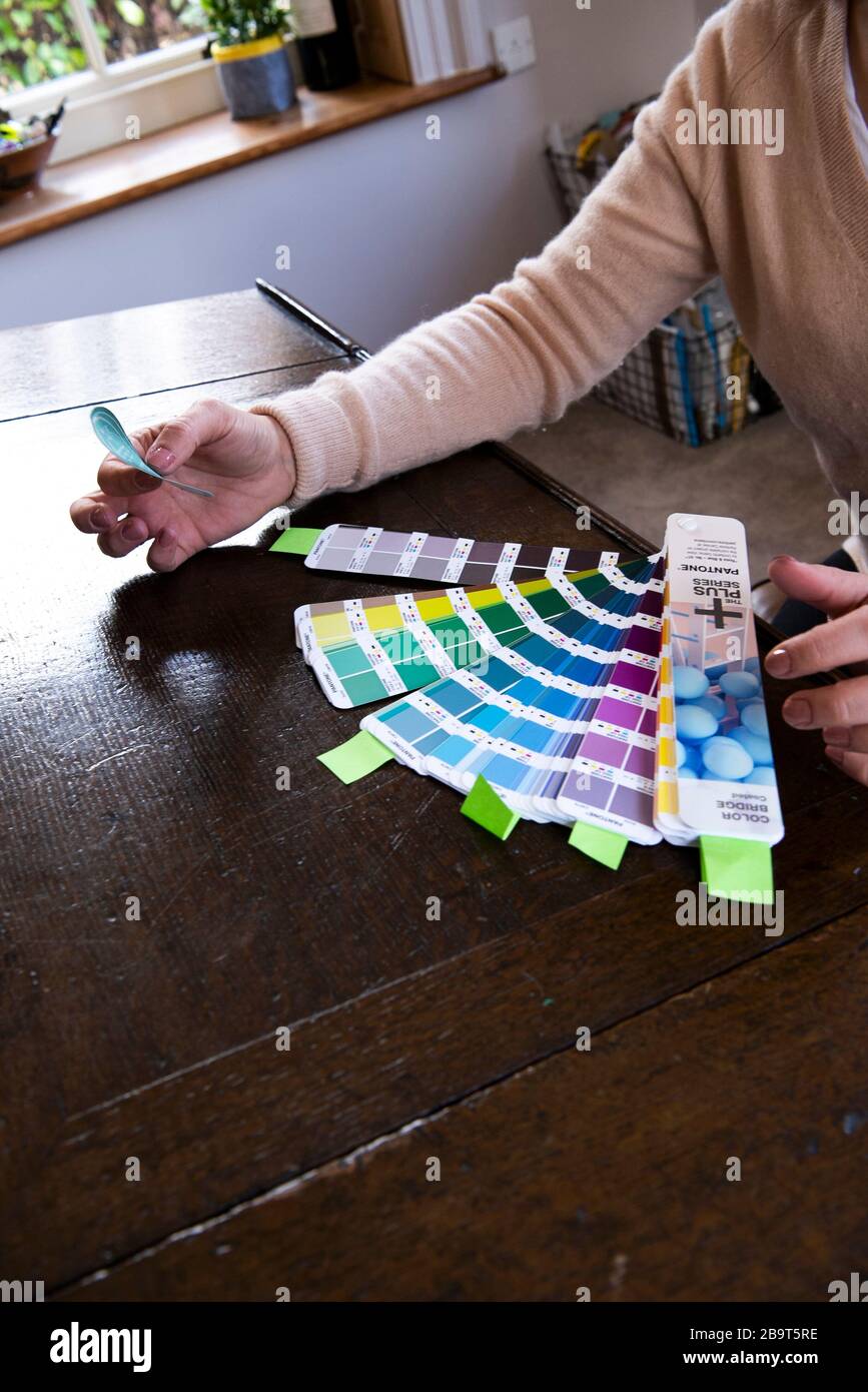 Pantone colour swatch samples Stock Photo - Alamy
