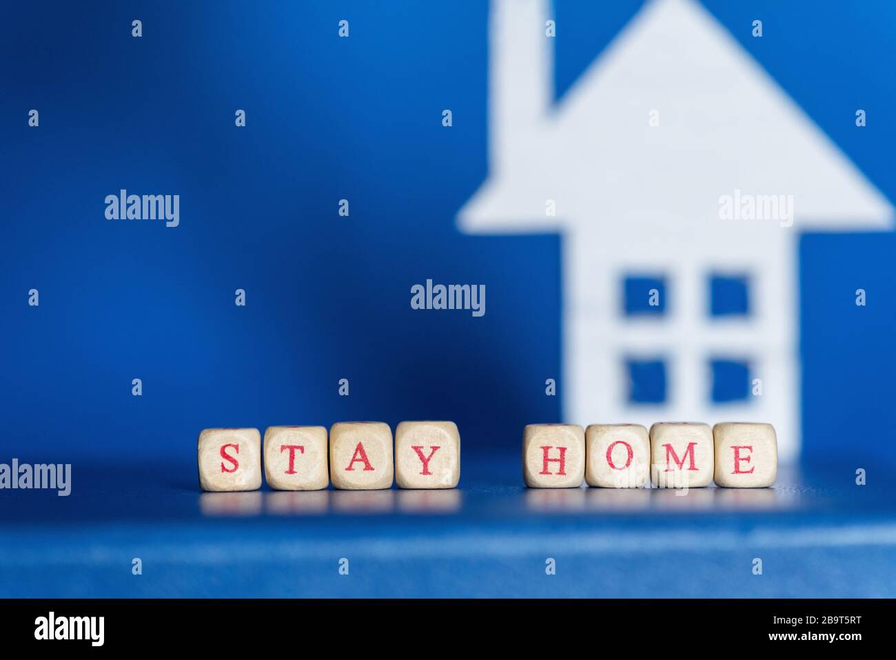 Stay home message. Staying at home with self quarantine to help slow ...