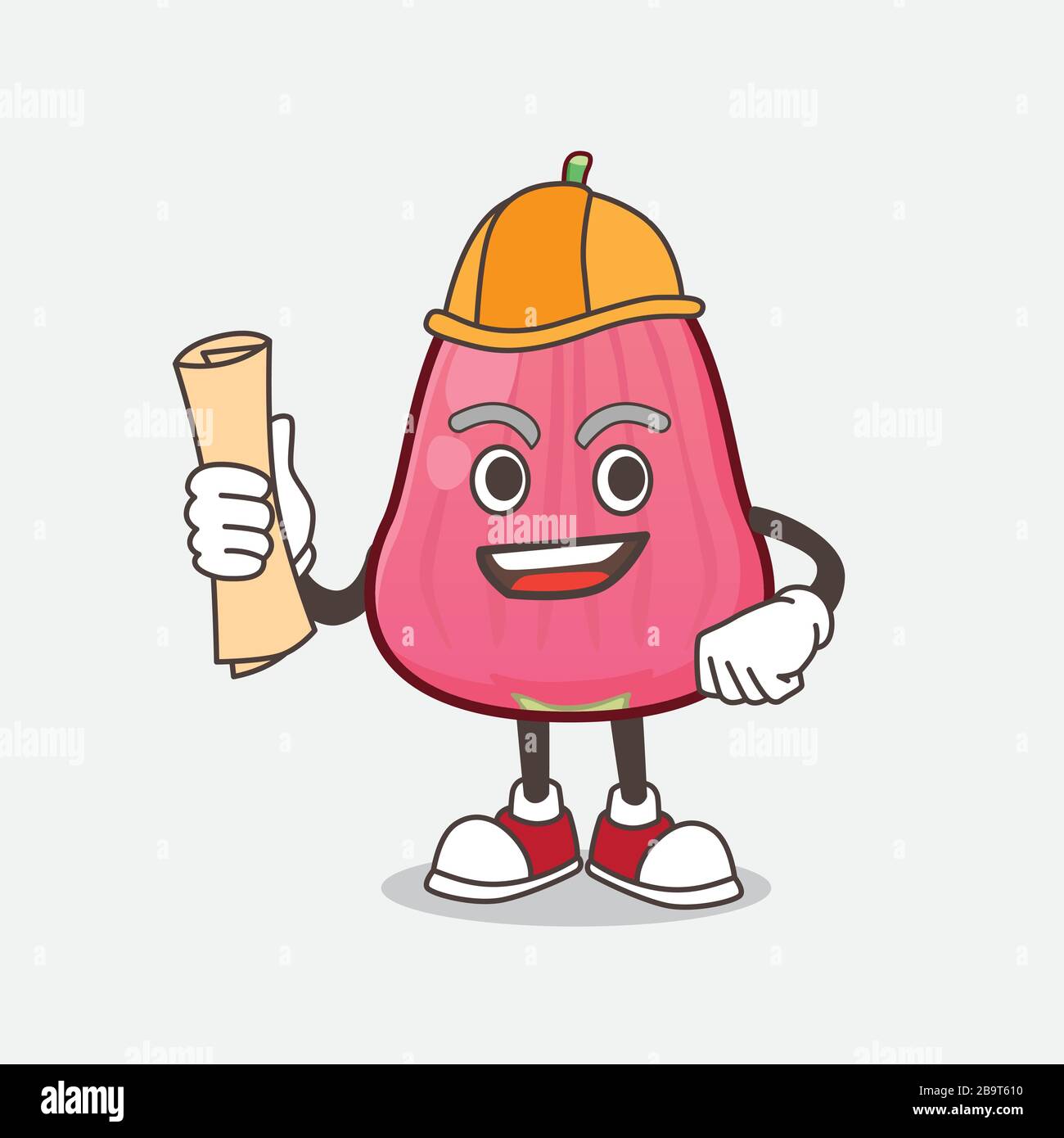 Pink Java Apple Mascot Character Vector Illustration Stock Vector Image ...