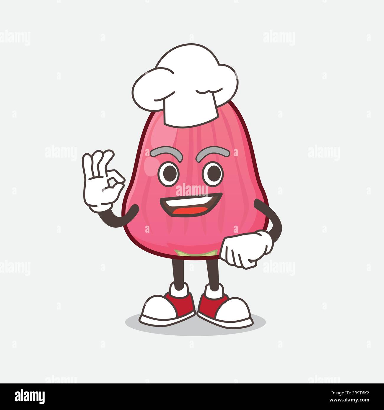 Pink Java Apple Mascot Character Vector Illustration Stock Vector Image ...