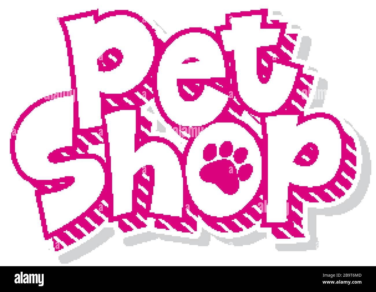 Font design for word pet shop in pink color illustration Stock Vector ...