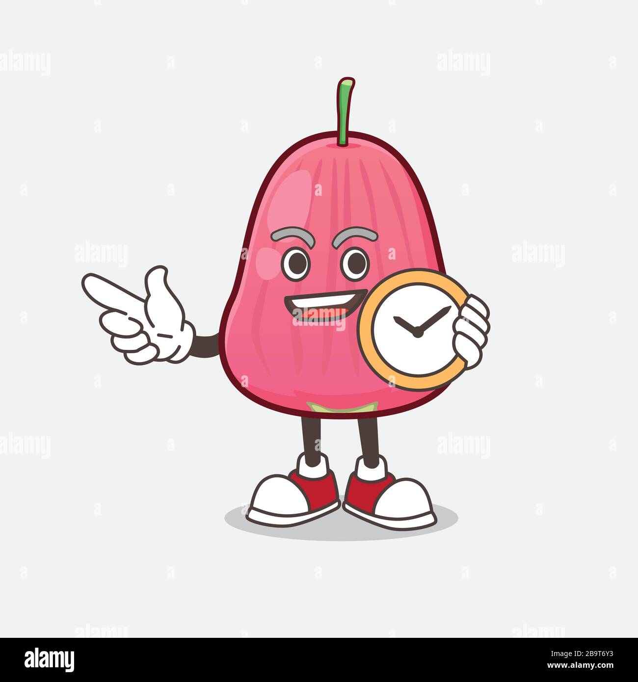 Pink Java Apple Mascot Character Vector Illustration Stock Vector Image ...