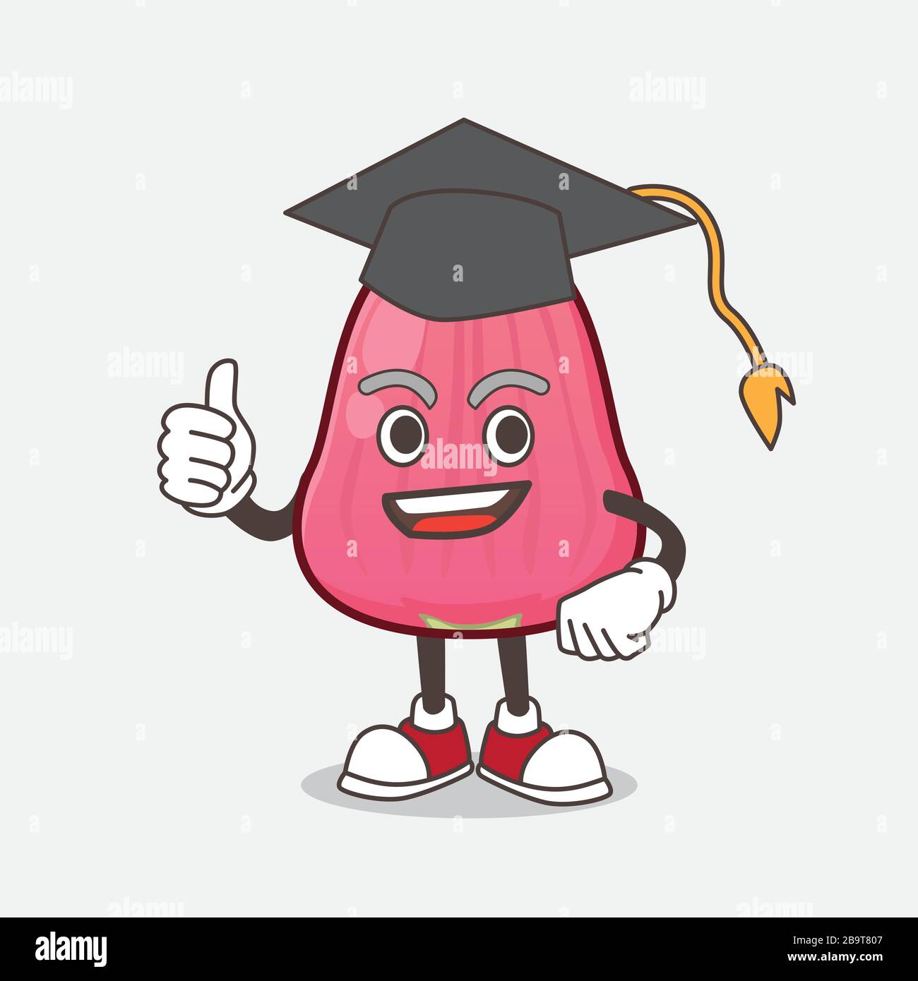 Pink Java Apple Mascot Character Vector Illustration Stock Vector Image ...