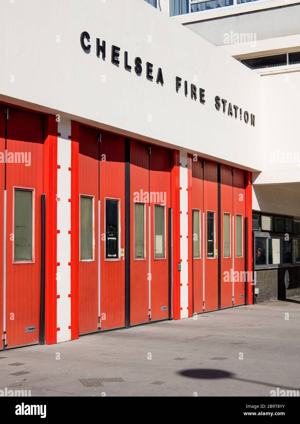 Red doors of Chelsea Fire Station, 264 King's Road, Kensington and ...