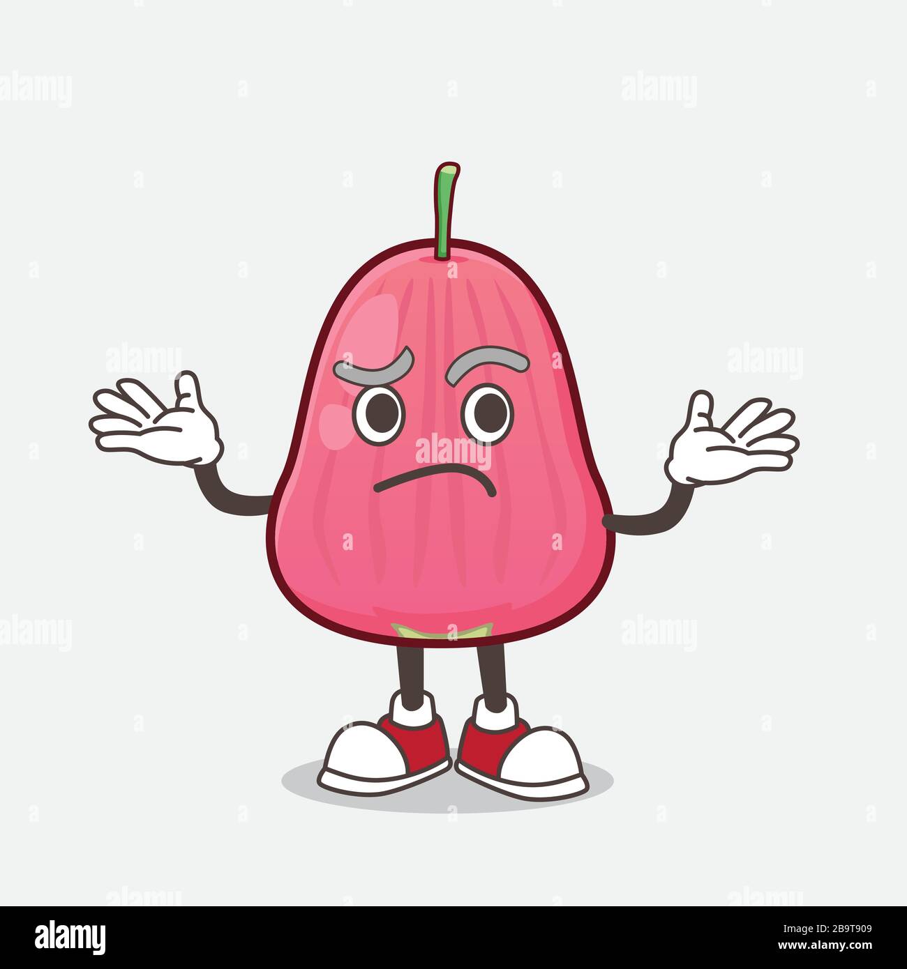 Pink Java Apple Mascot Character Vector Illustration Stock Vector Image ...
