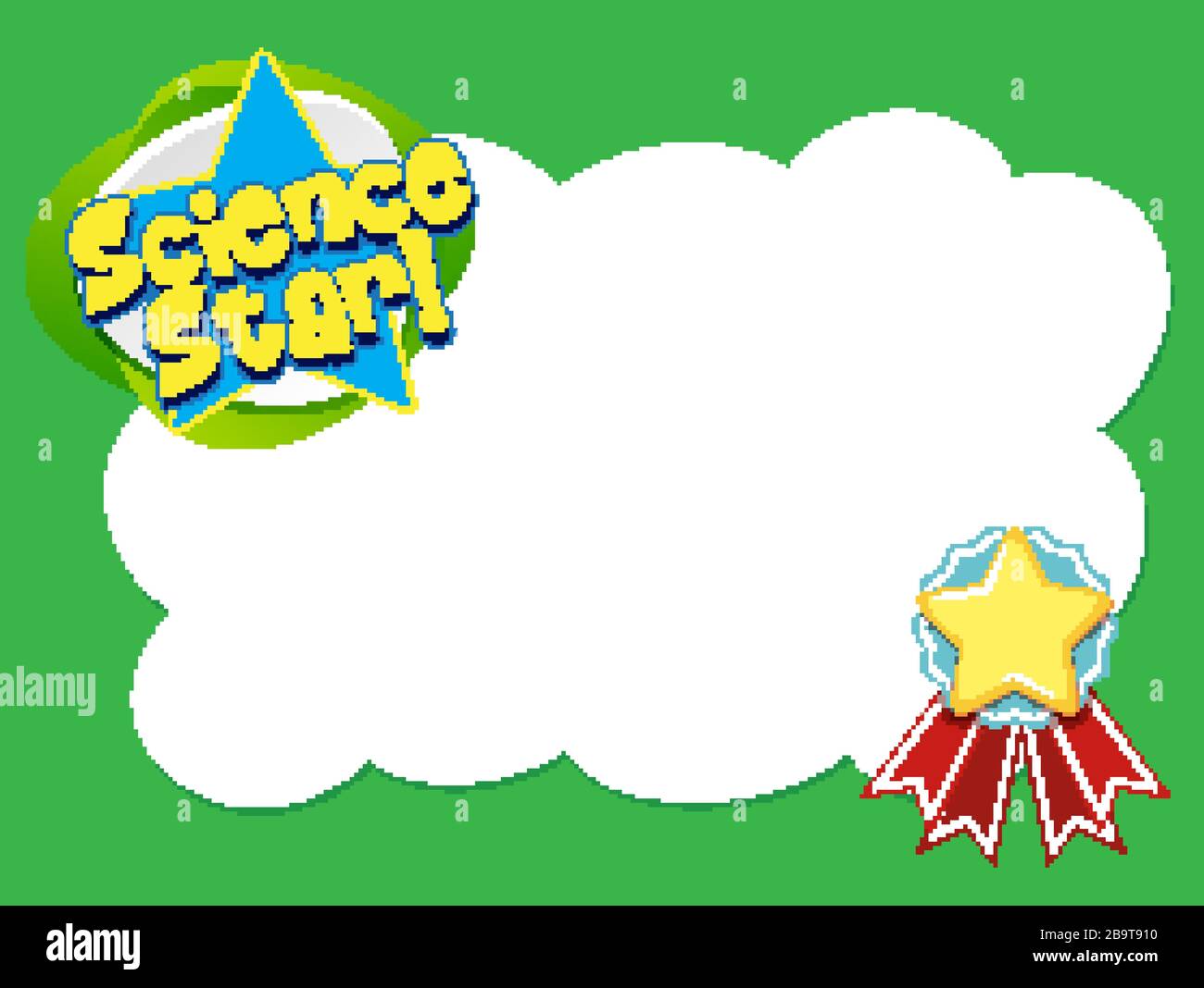 Background template design for science star with green frame ...