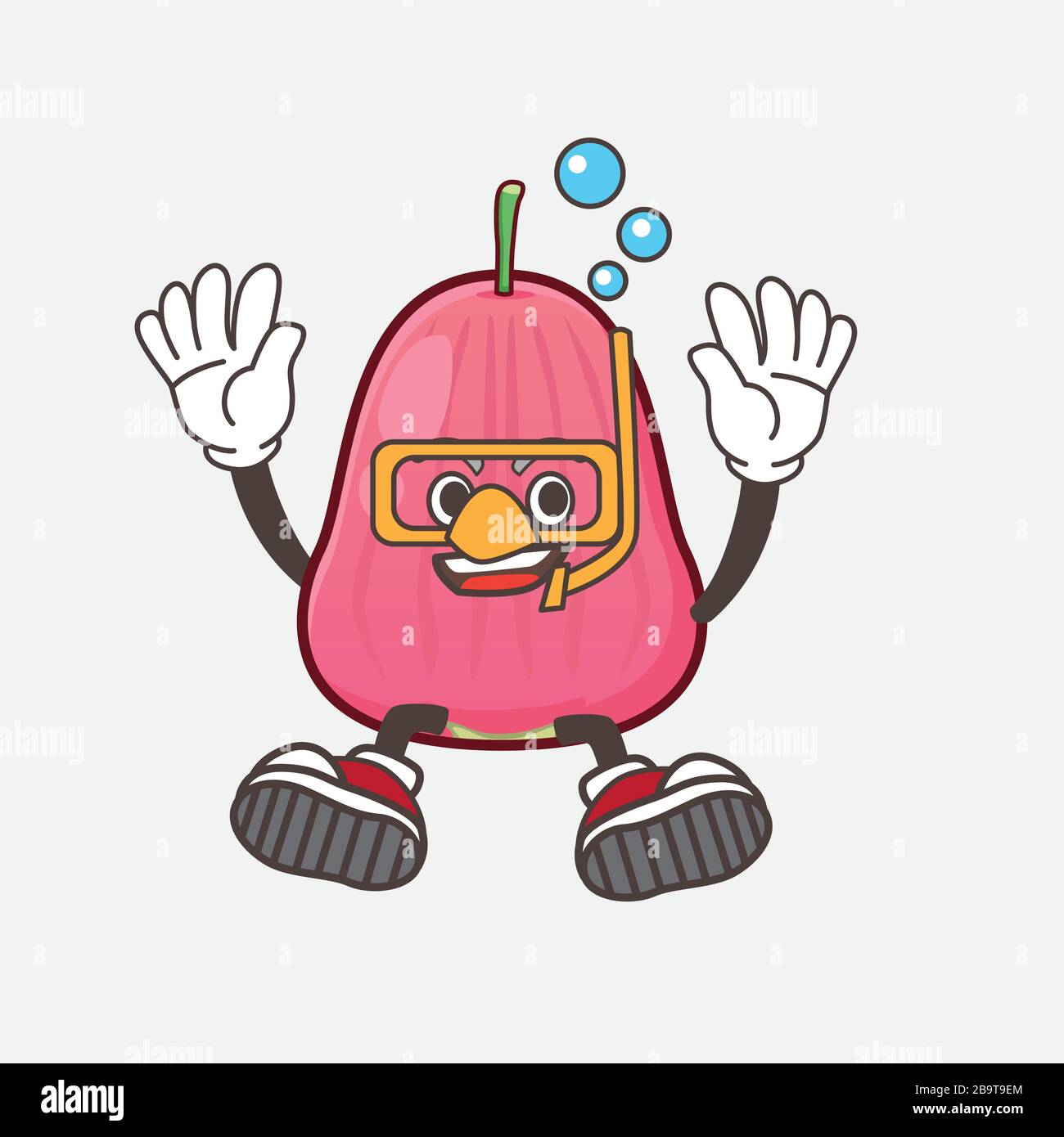 Pink Java Apple Mascot Character Vector Illustration Stock Vector Image ...