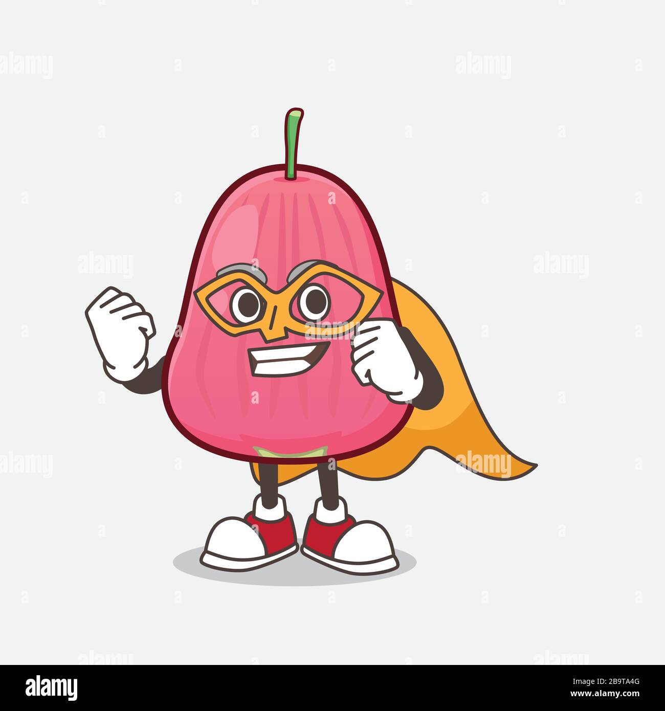 Pink Java Apple Mascot Character Vector Illustration Stock Vector Image ...