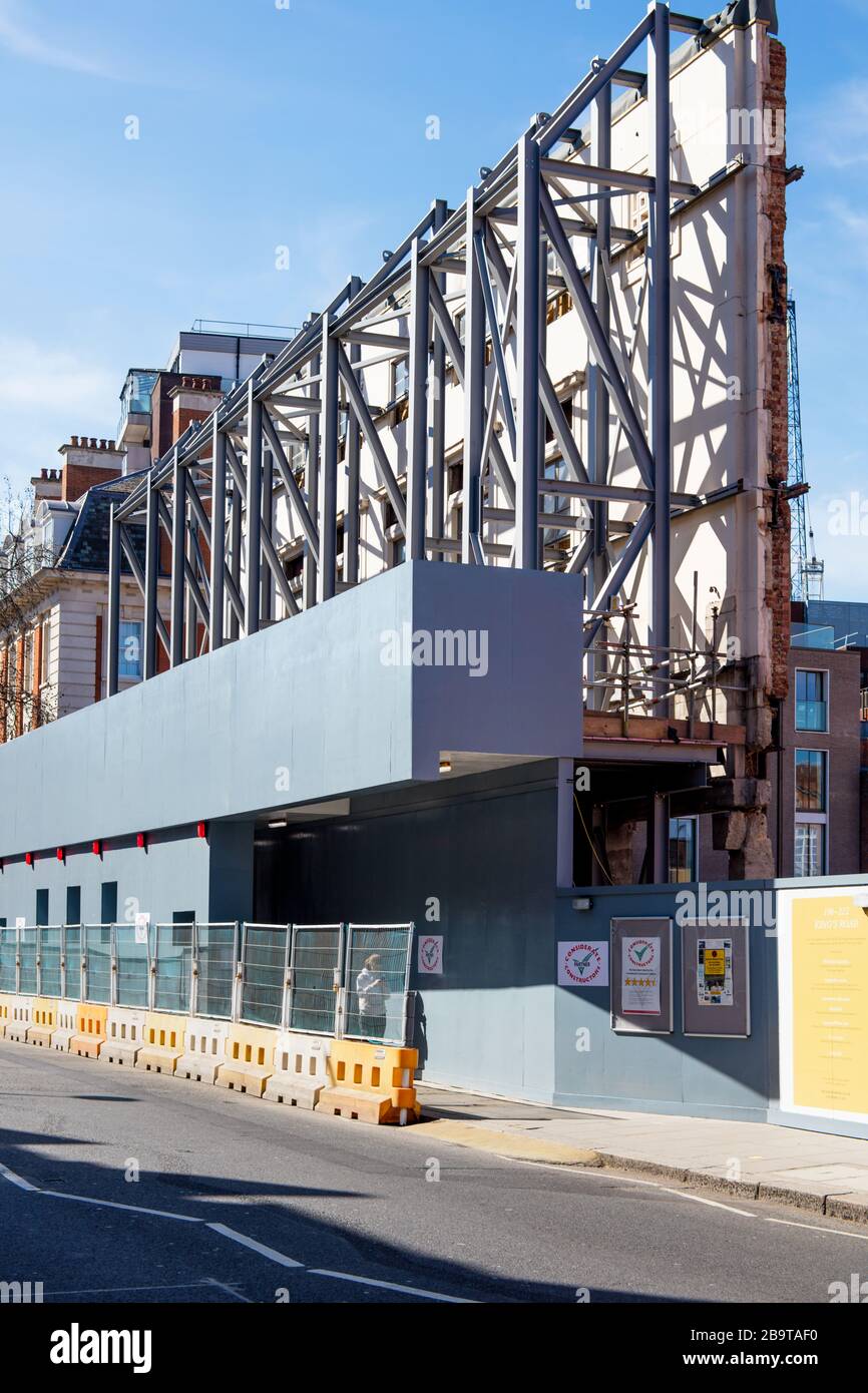 Frontage of building on Kings Road, Chelsea, London, retained as ...