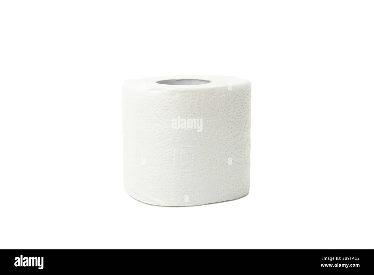 Single toilet paper isolated on white background Stock Photo - Alamy