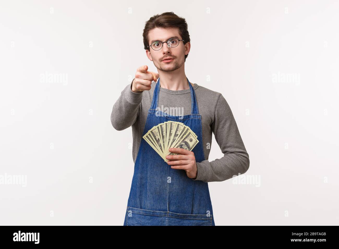 Small business, finance and career concept. Portrait of serious-looking ...