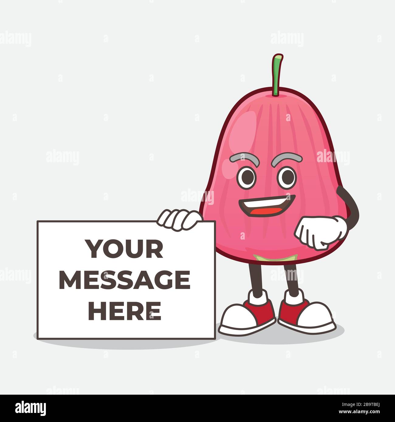 Pink Java Apple Mascot Character Vector Illustration Stock Vector Image ...