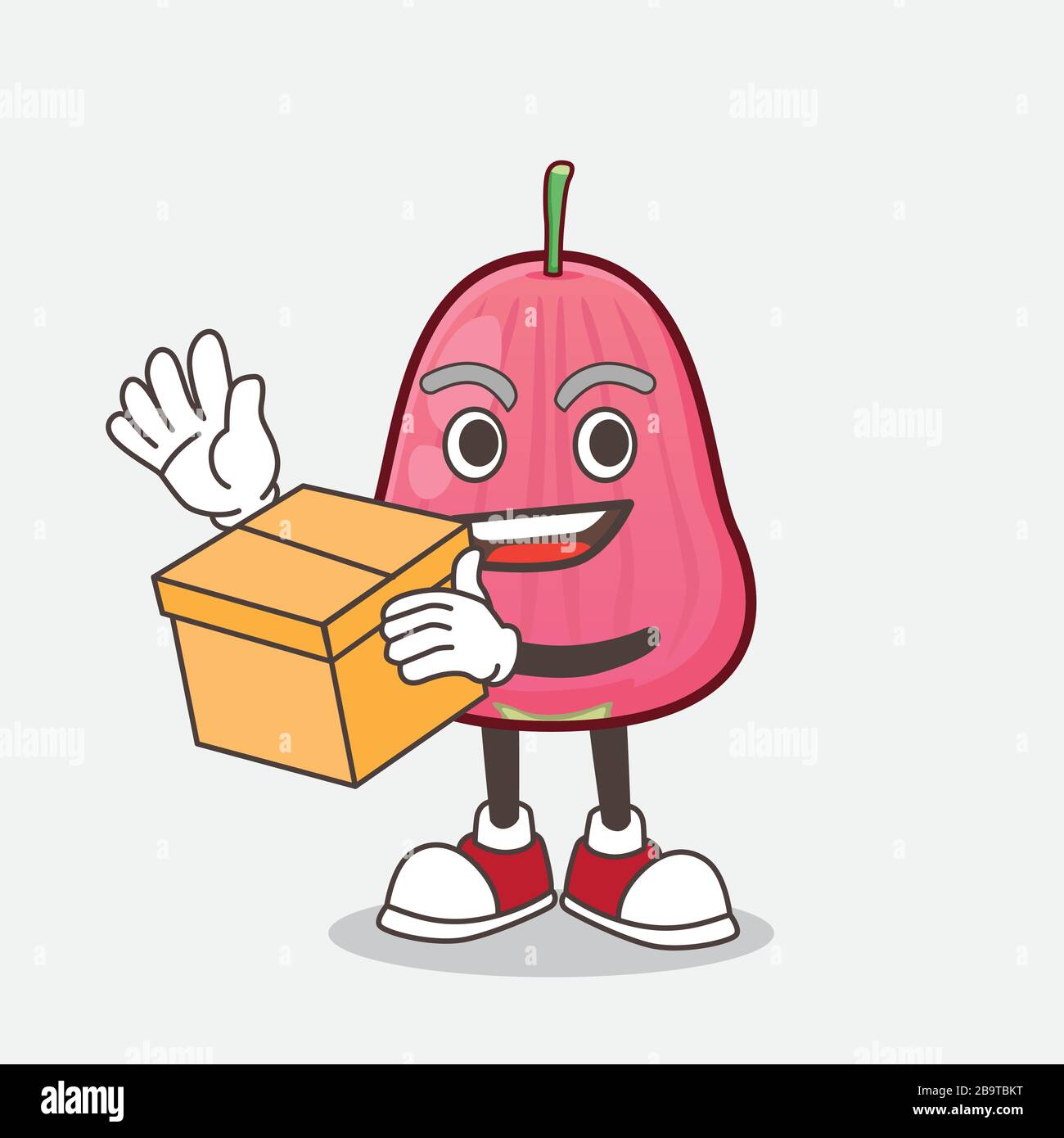 Pink Java Apple Mascot Character Vector Illustration Stock Vector Image ...