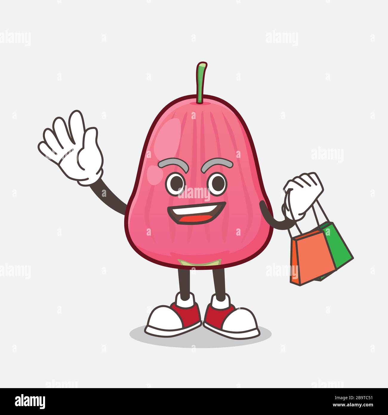Pink Java Apple Mascot Character Vector Illustration Stock Vector Image ...