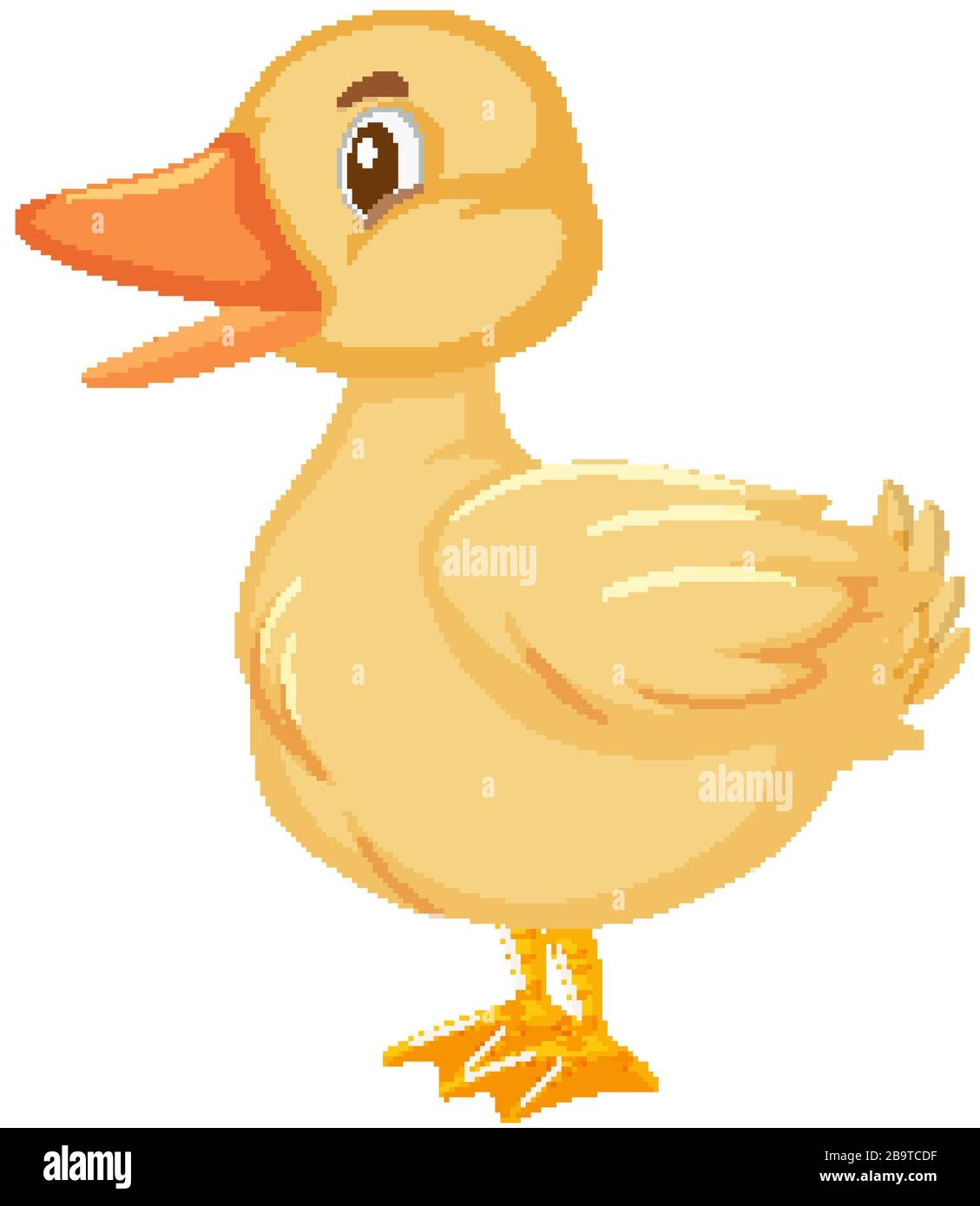 One cute little duckling on white background illustration Stock Vector ...