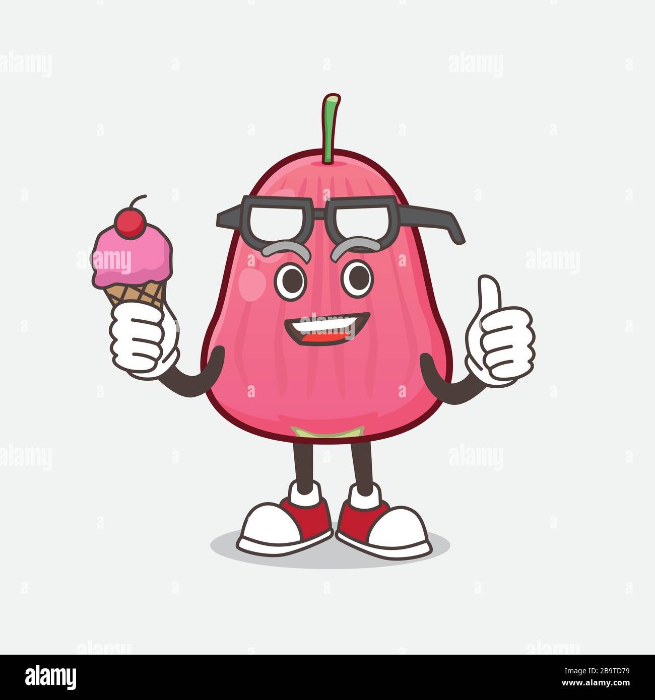 Pink Java Apple Mascot Character Vector Illustration Stock Vector Image ...
