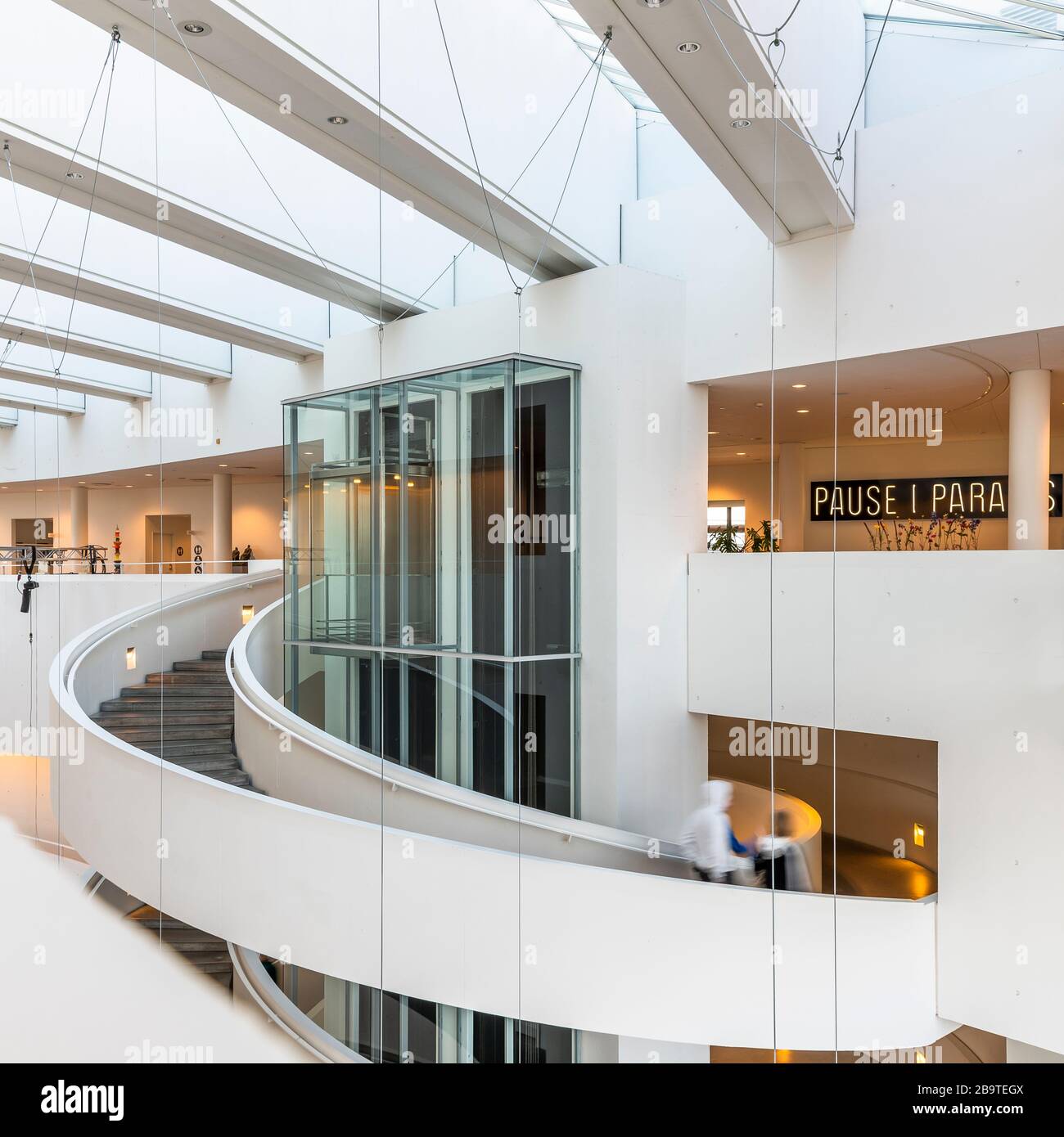 Inside the ARoS art gallery in Aarhus, Denmark. Designed by architects ...