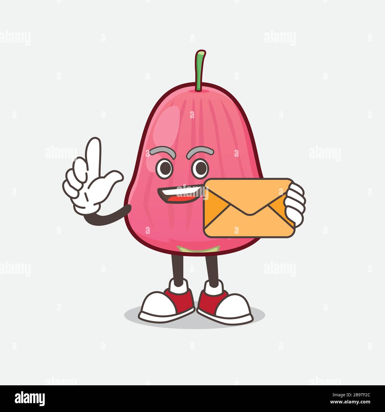 Pink Java Apple Mascot Character Vector Illustration Stock Vector Image ...