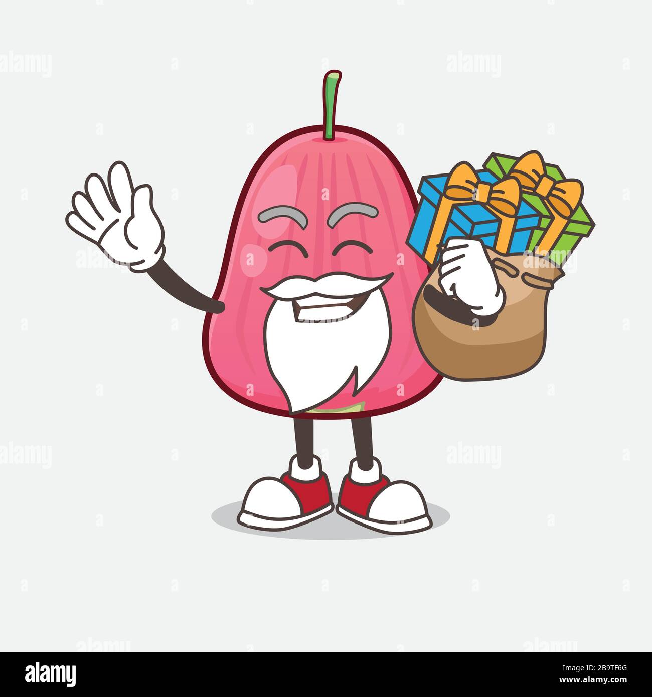 Pink Java Apple Mascot Character Vector Illustration Stock Vector Image ...