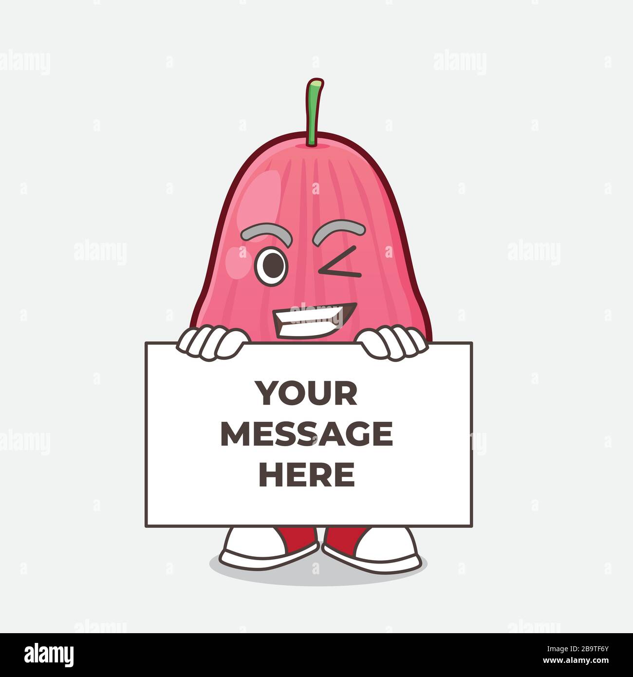 Pink Java Apple Mascot Character Vector Illustration Stock Vector Image ...