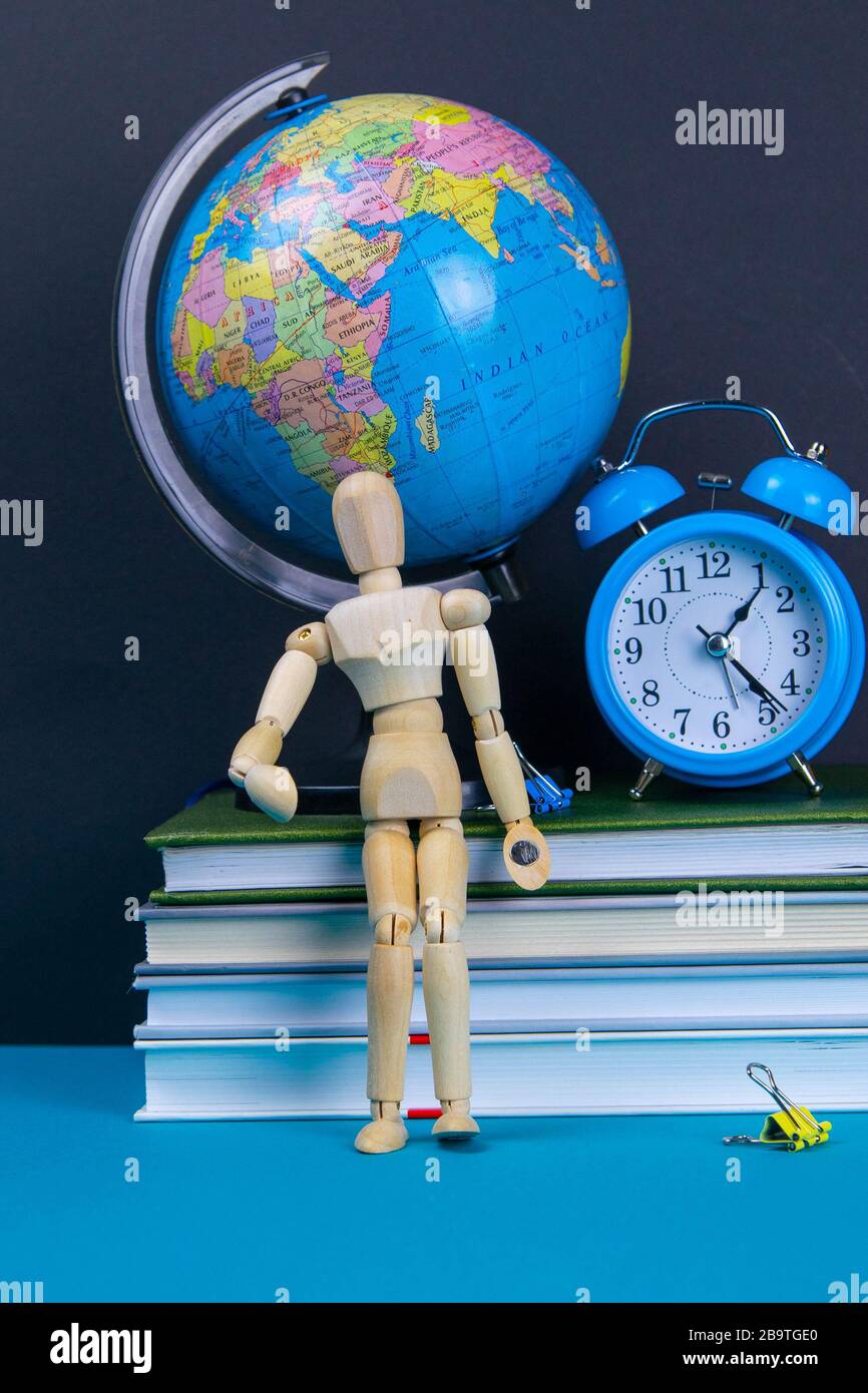 Globe Clock On Books High Resolution Stock Photography and Images - Alamy