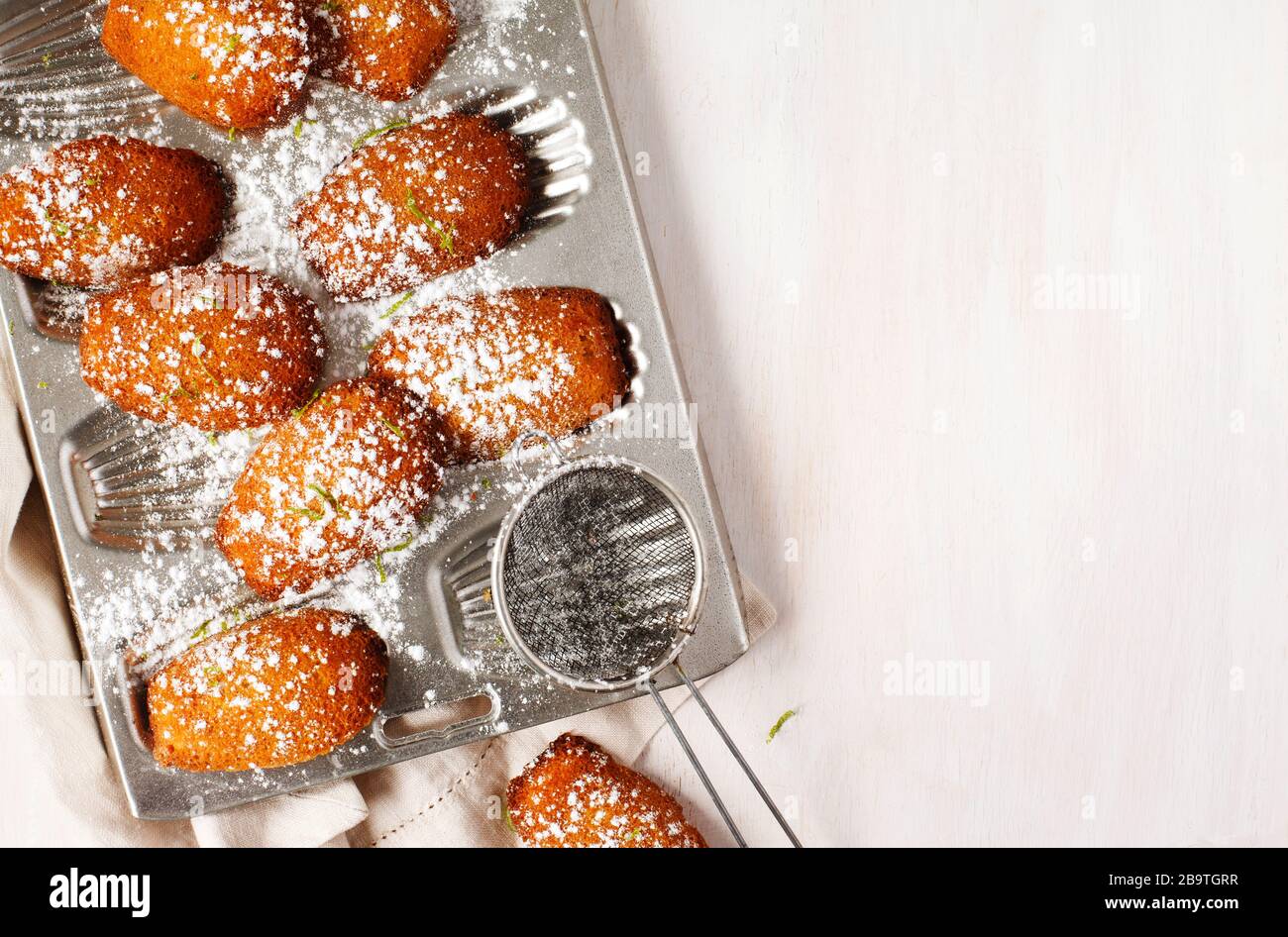 Citrus Madeleine. French Madeleine, top view, copy space Stock Photo ...
