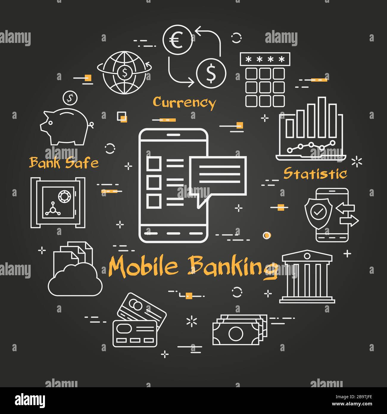 Mobile credit card piggy Stock Vector Images - Alamy