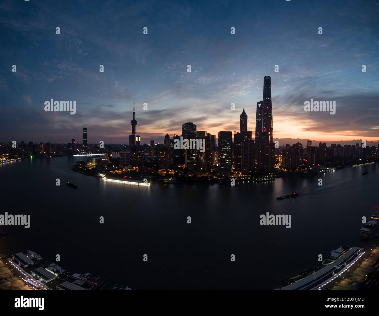 aerial view of Lujiazui, Shanghai city, at dawn Stock Photo - Alamy