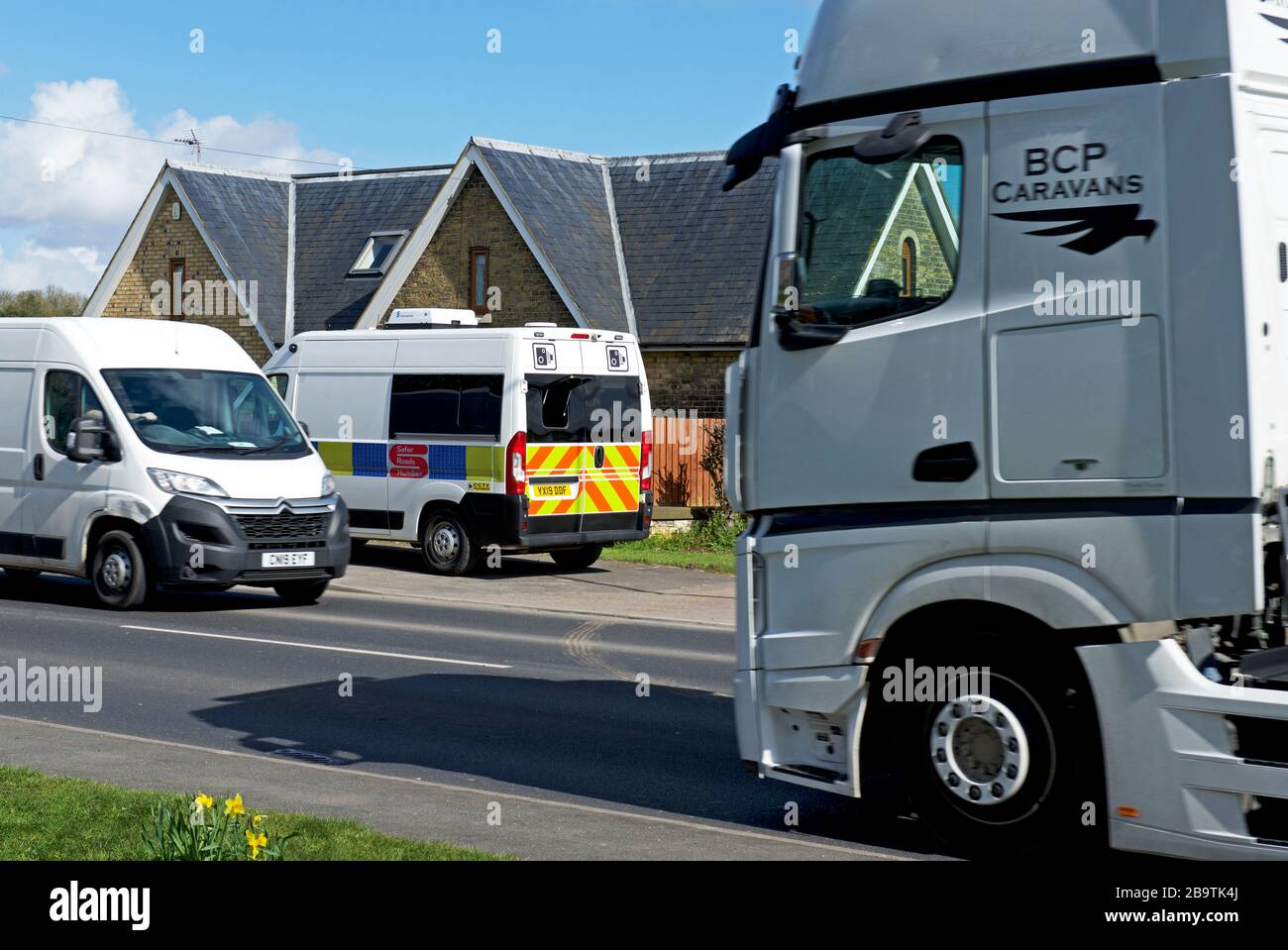 Police speed detector van operating on road, England UK Stock Photo - Alamy