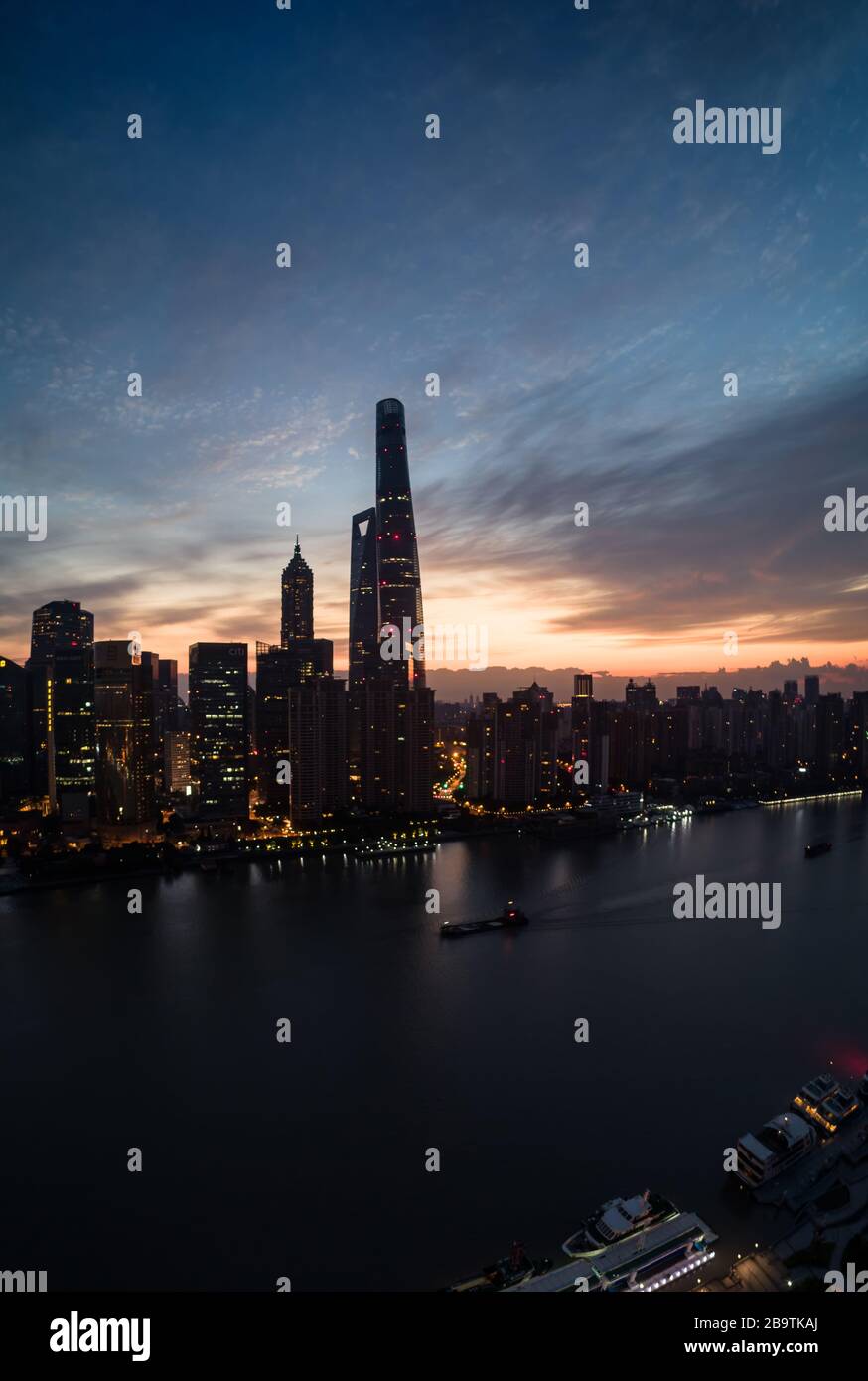 aerial view of Lujiazui, Shanghai city, at dawn Stock Photo - Alamy