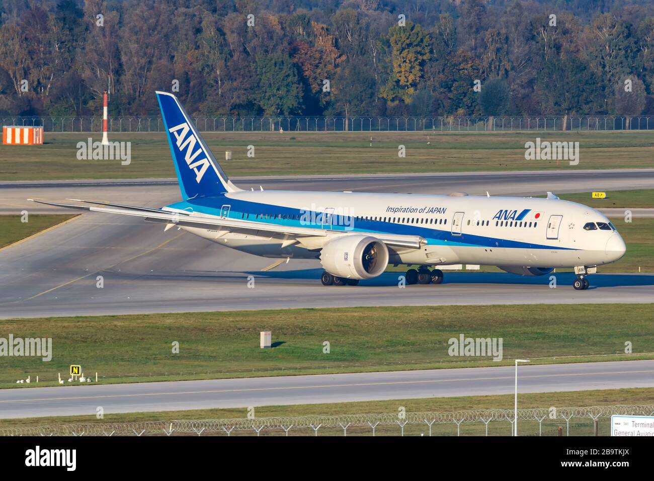 Munich, Germany – October 26, 2019: ANA All Nippon Airways Boeing 787-9 ...