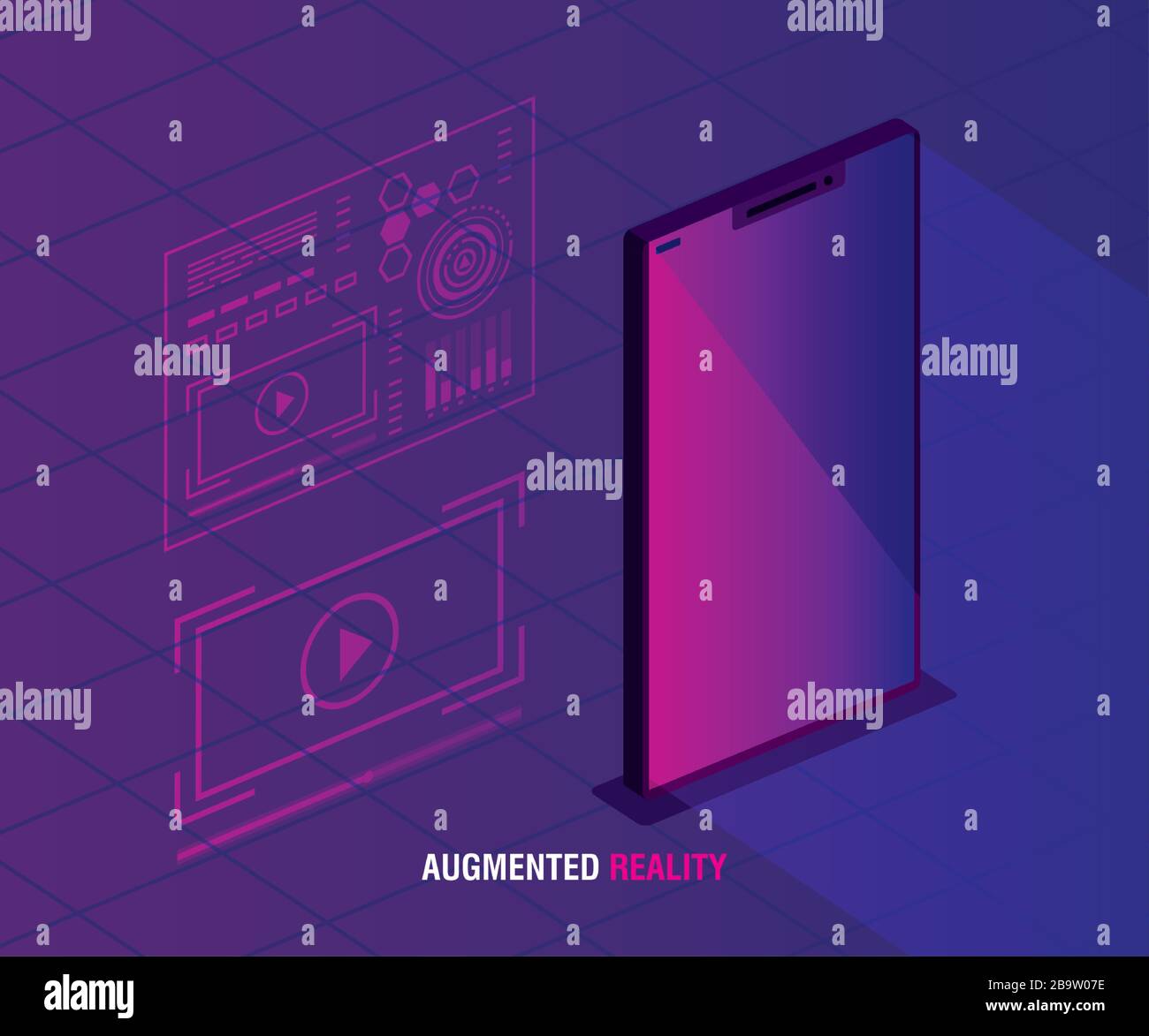 reality augmented technology with smartphone Stock Vector Image & Art ...